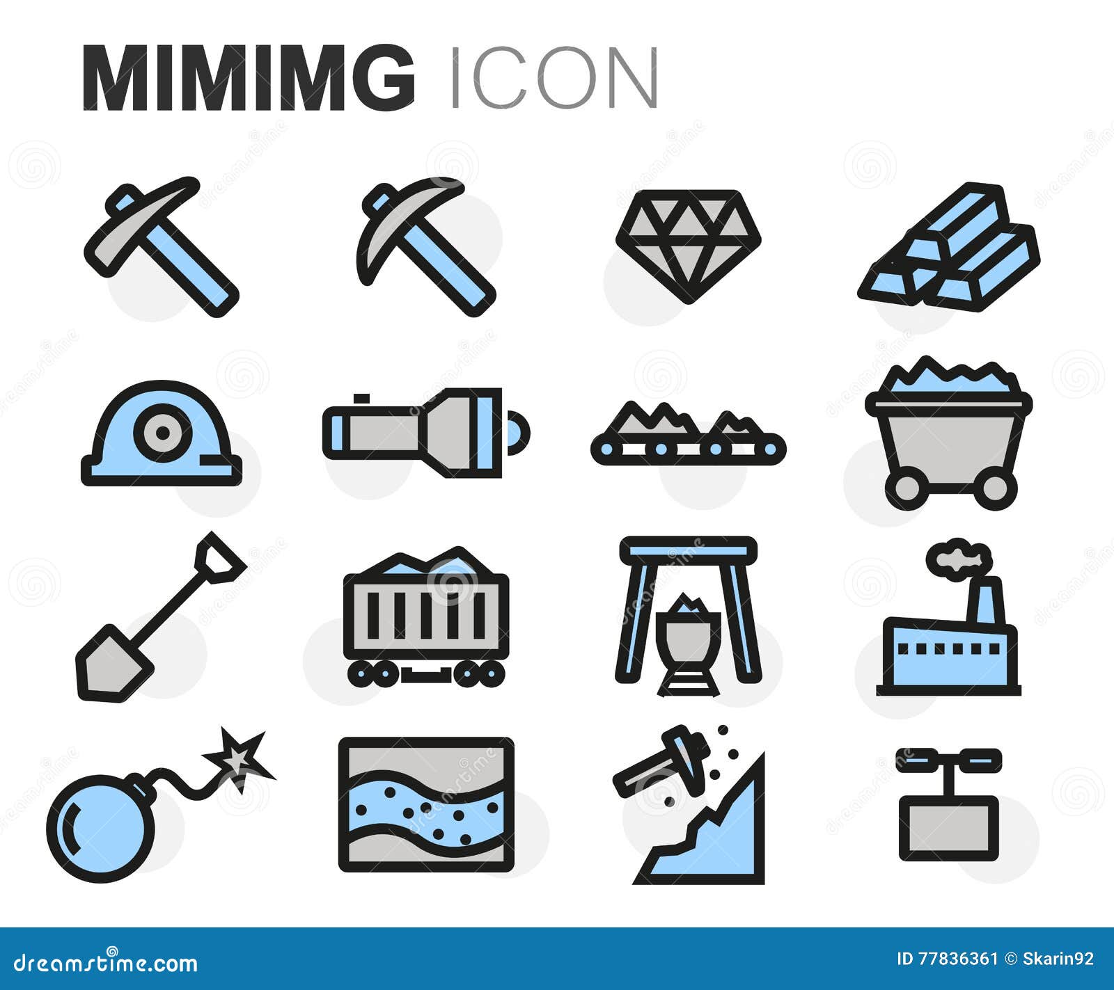 Mining Icons Set Royalty-Free Illustration | CartoonDealer.com #61972170