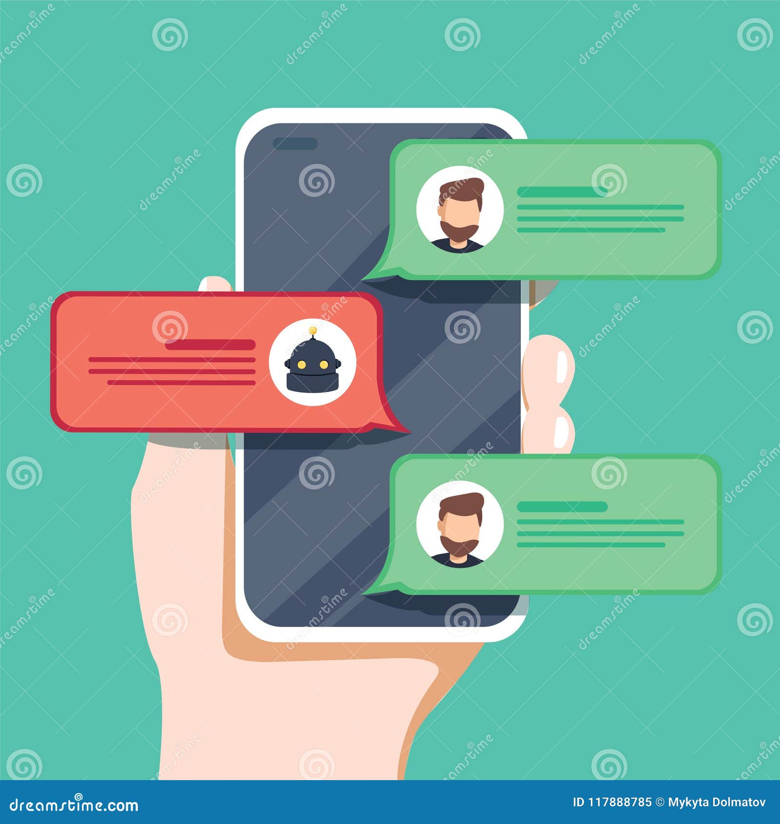 Chatbot Concept. Man Is Asking Question To Chatbot. User Icon And ...