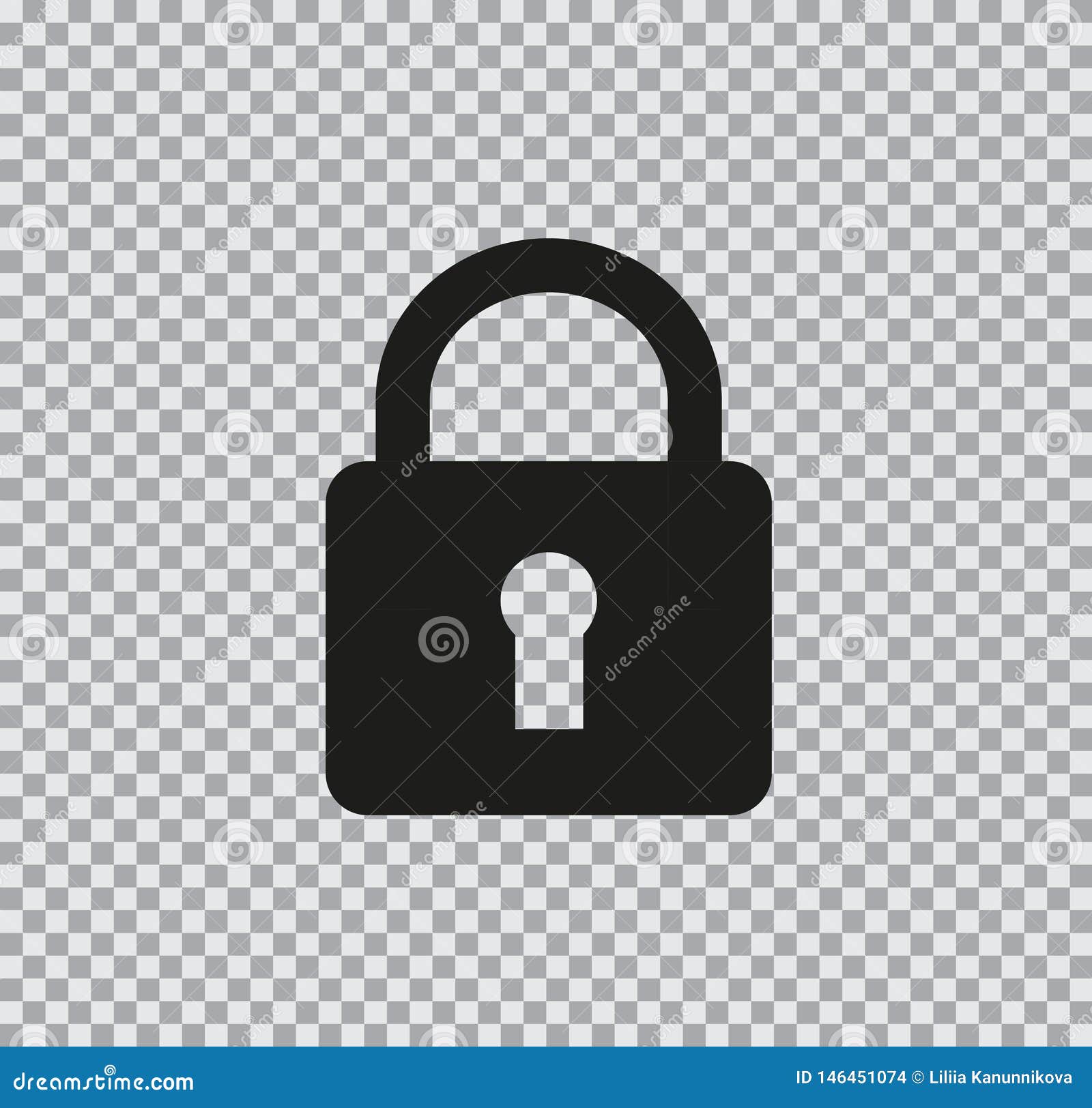 Vector Flat Lock Icon on Transparent Background Stock Illustration ...