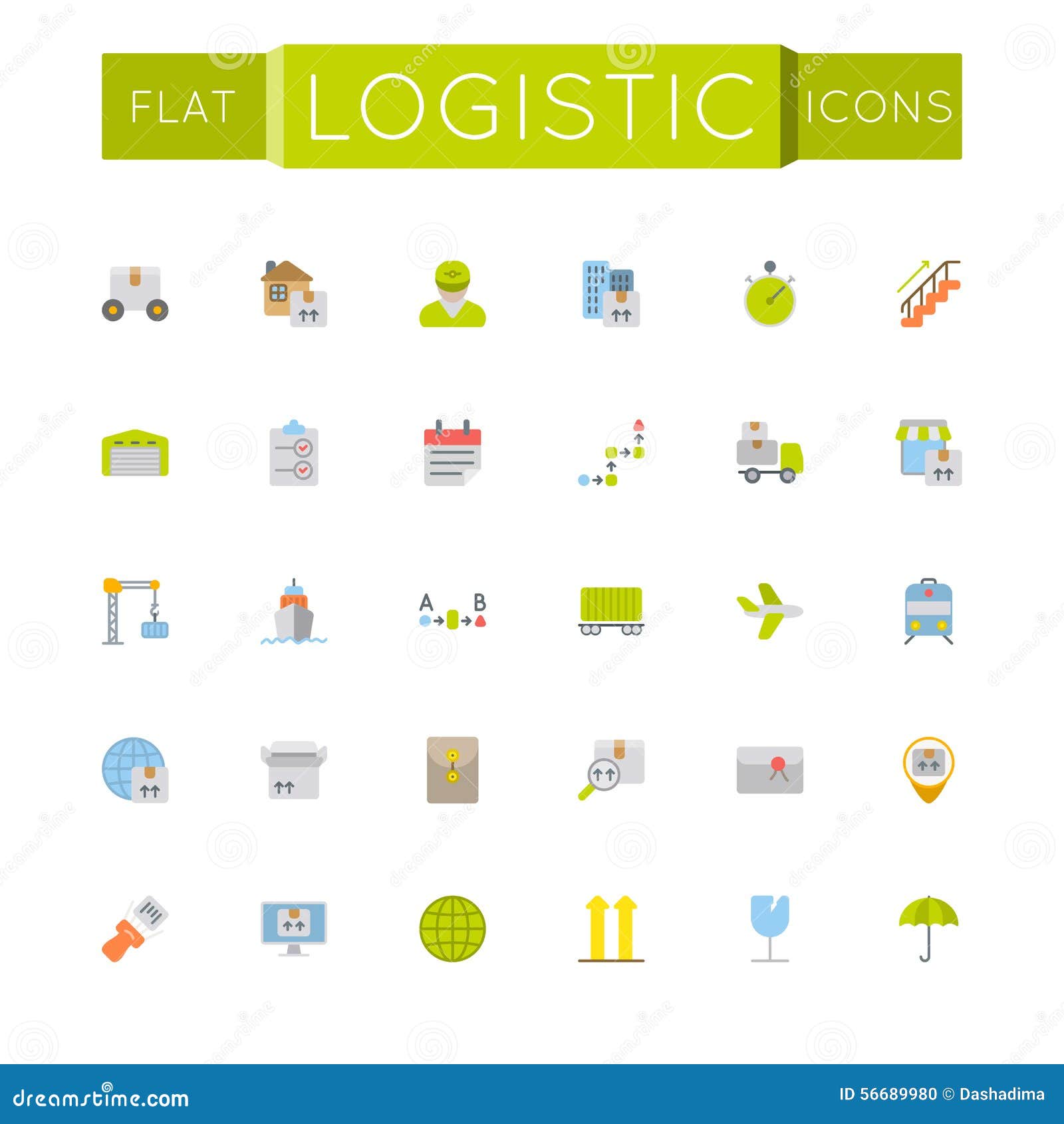 Logistic Icons Vector Illustration | CartoonDealer.com #14554538