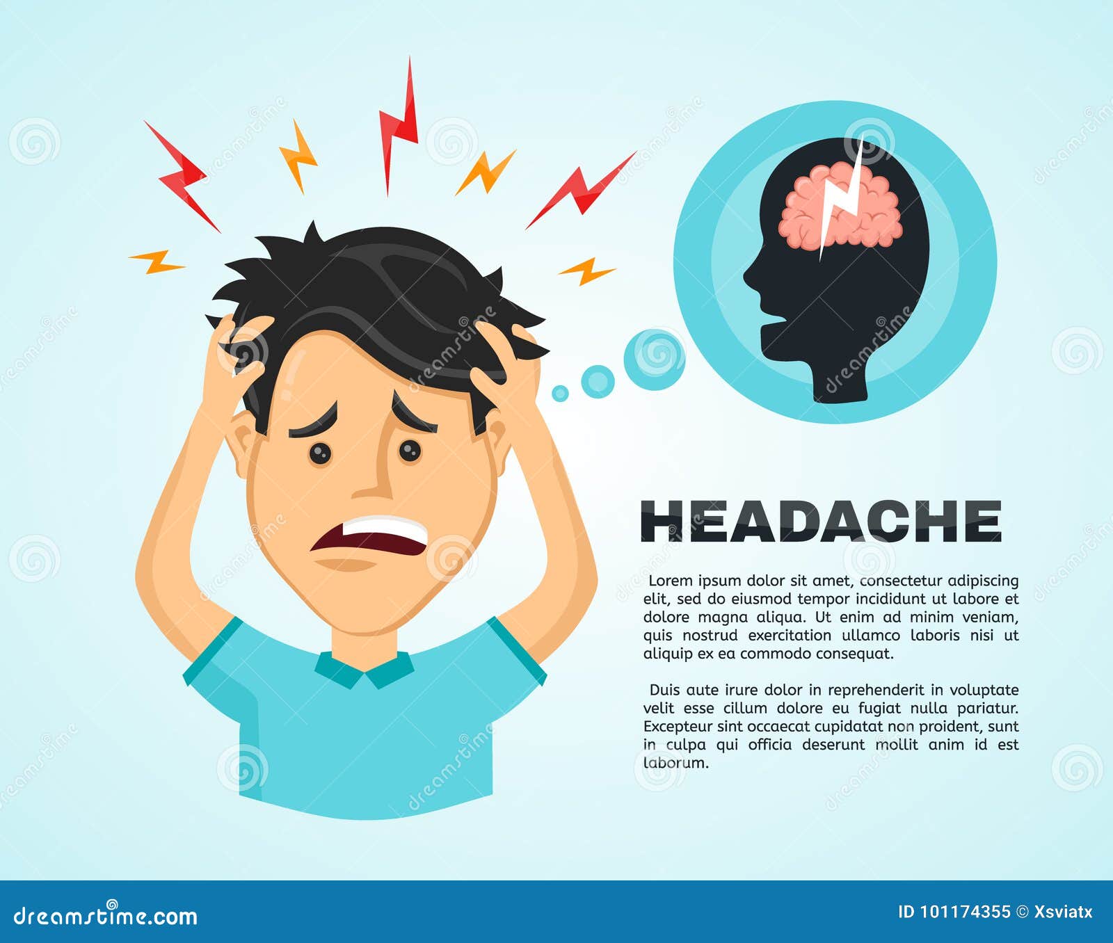 Vector Flat Man with a Headache, Stock Vector - Illustration of male ...