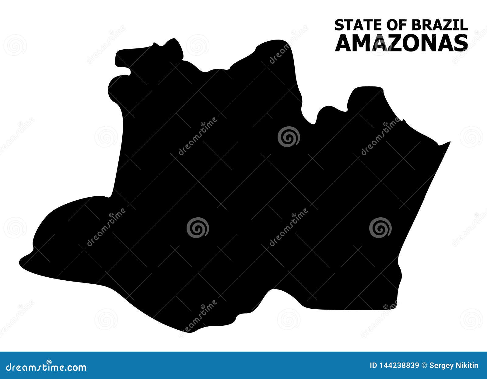 Vector Flat Map of Amazonas State with Name Stock Vector - Illustration ...