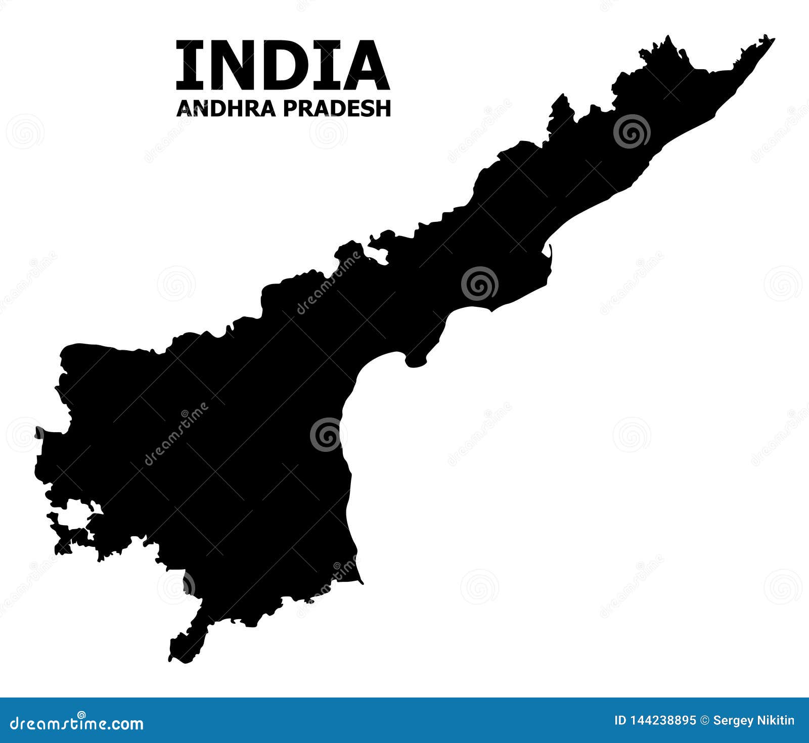 Vector Flat Map of Andhra Pradesh State with Caption Stock Vector ...