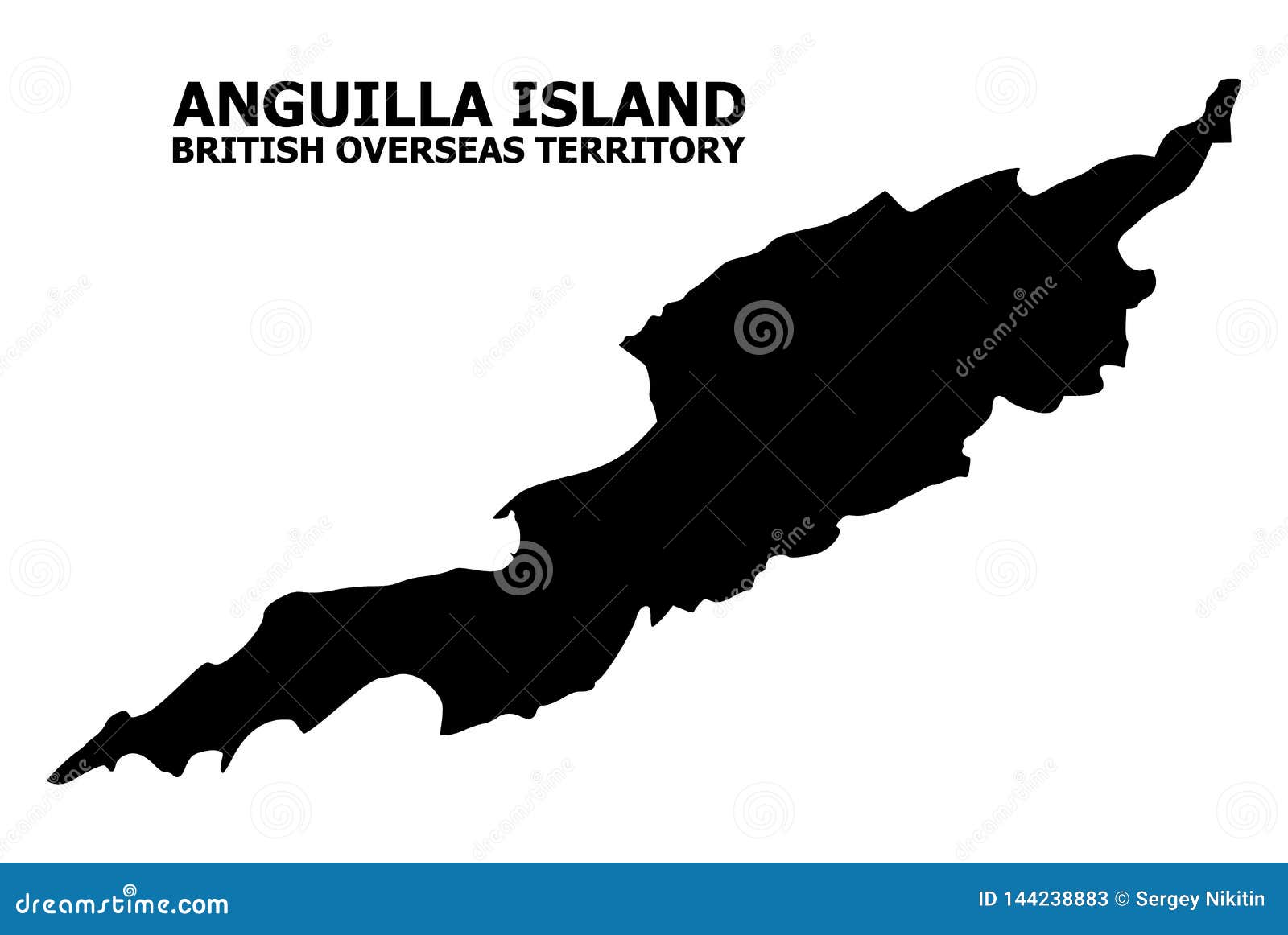 Vector Flat Map of Anguilla Island with Caption Stock Vector ...