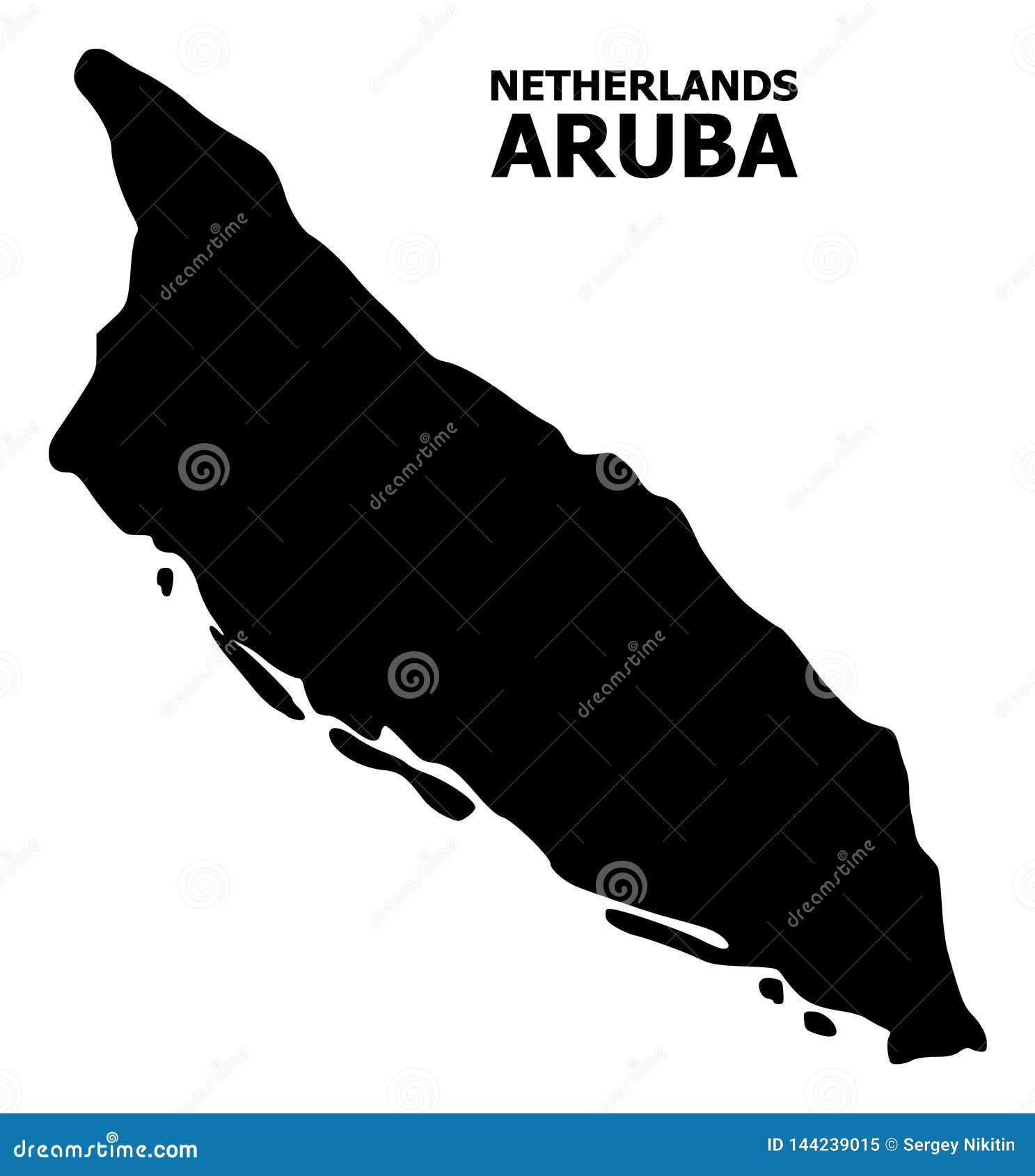 Vector Map Of Aruba. High Detailed Country Map With Division, Cities ...