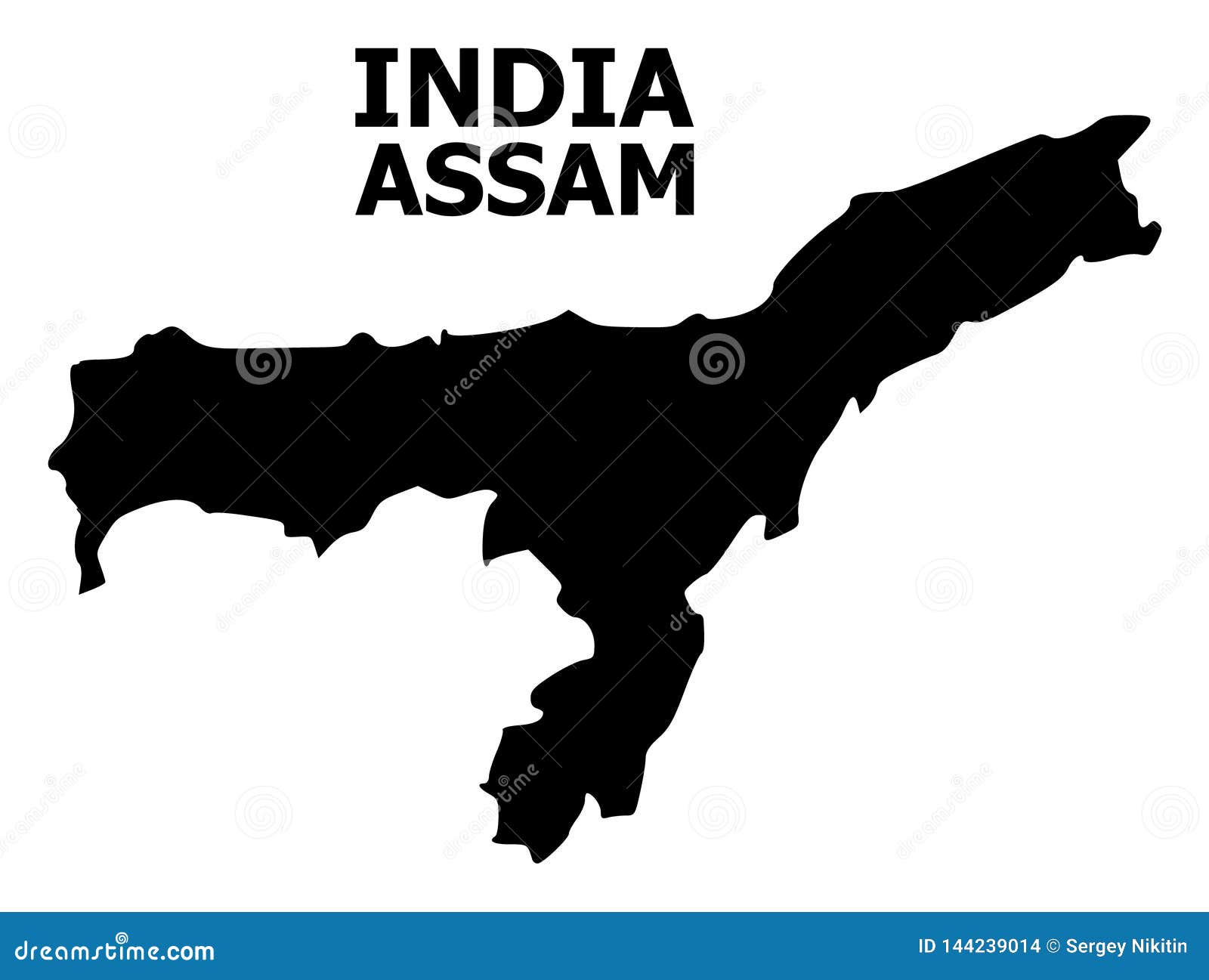 Vector Flat Map of Assam State with Name Stock Vector - Illustration of ...