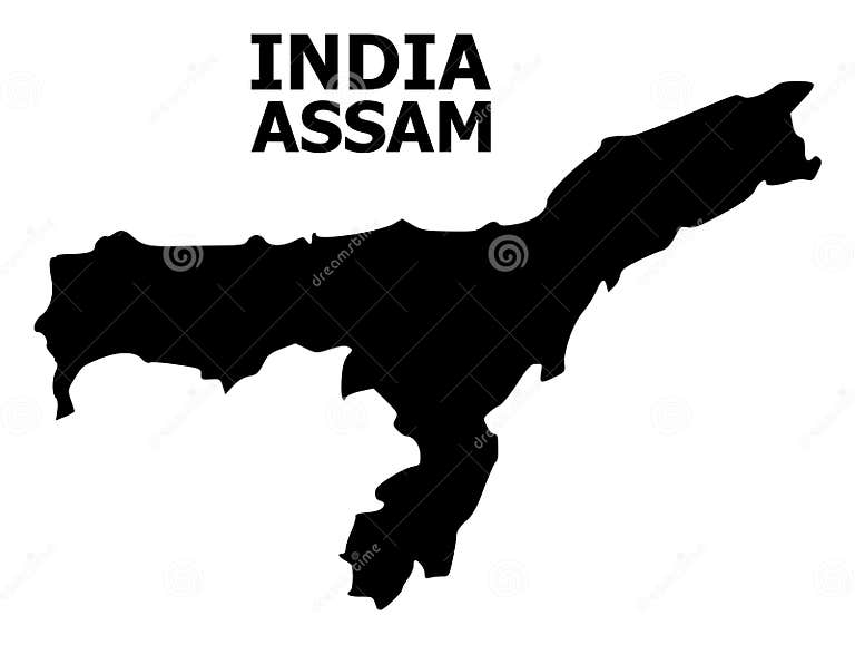 Vector Flat Map of Assam State with Name Stock Vector - Illustration of ...