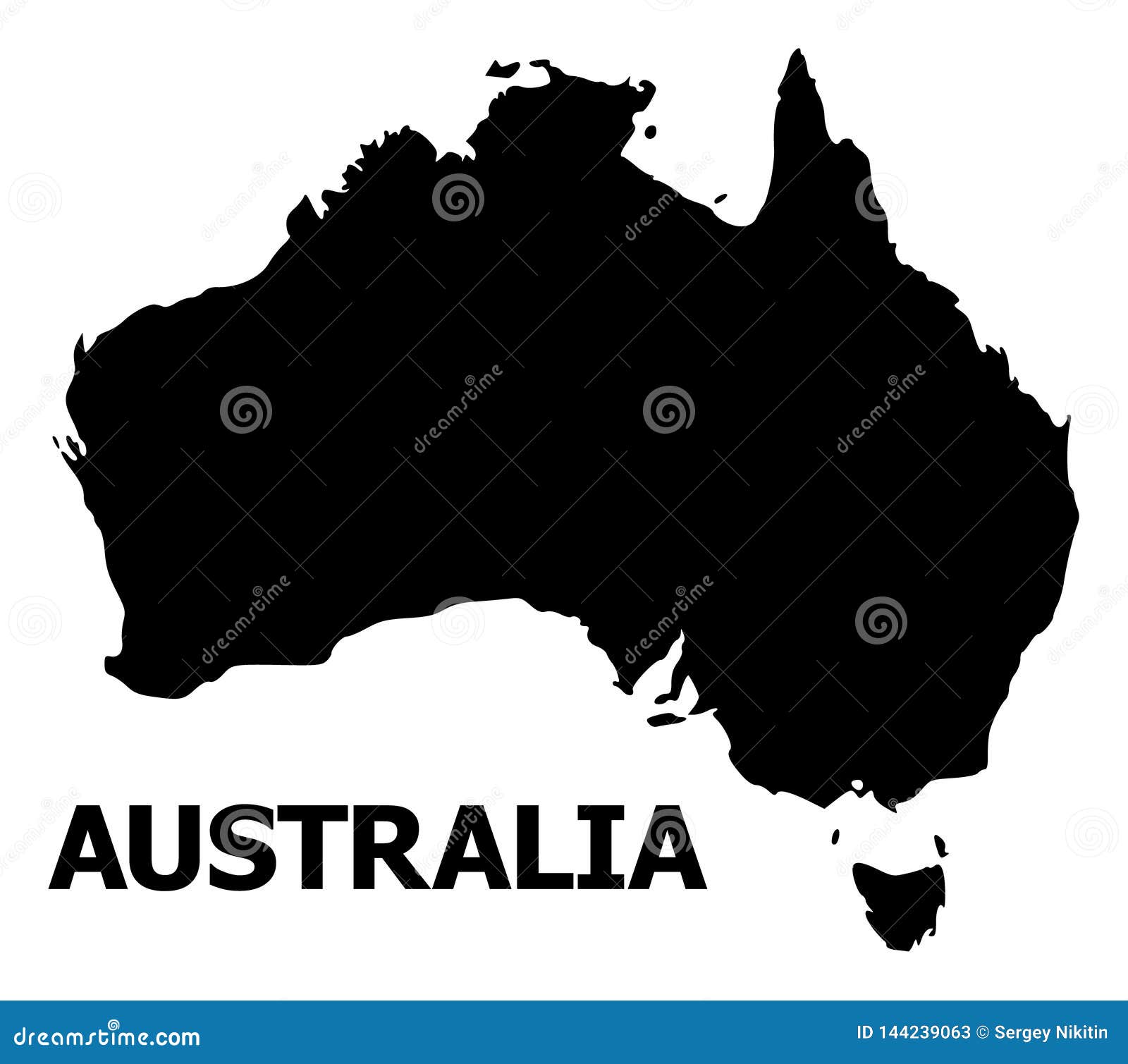 Vector Flat Map of Australia with Name Stock Vector - Illustration of ...
