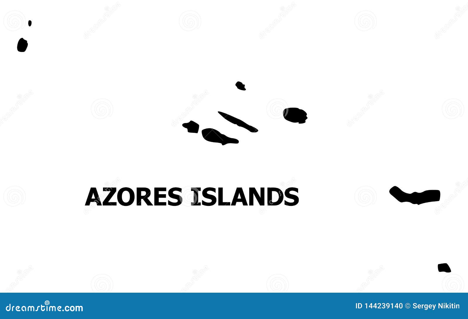 Azores Islands Hyghly Detailed Physical Map Cartoon Vector ...