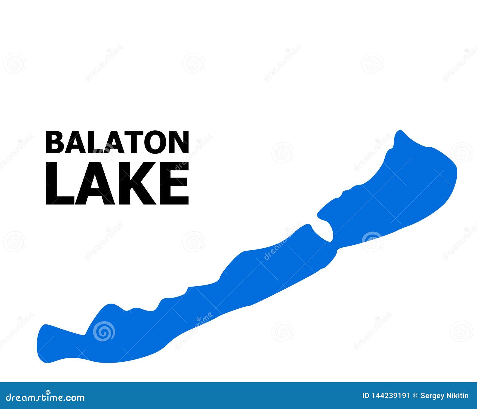 Vector Flat Map of Balaton Lake with Name Stock Vector - Illustration ...