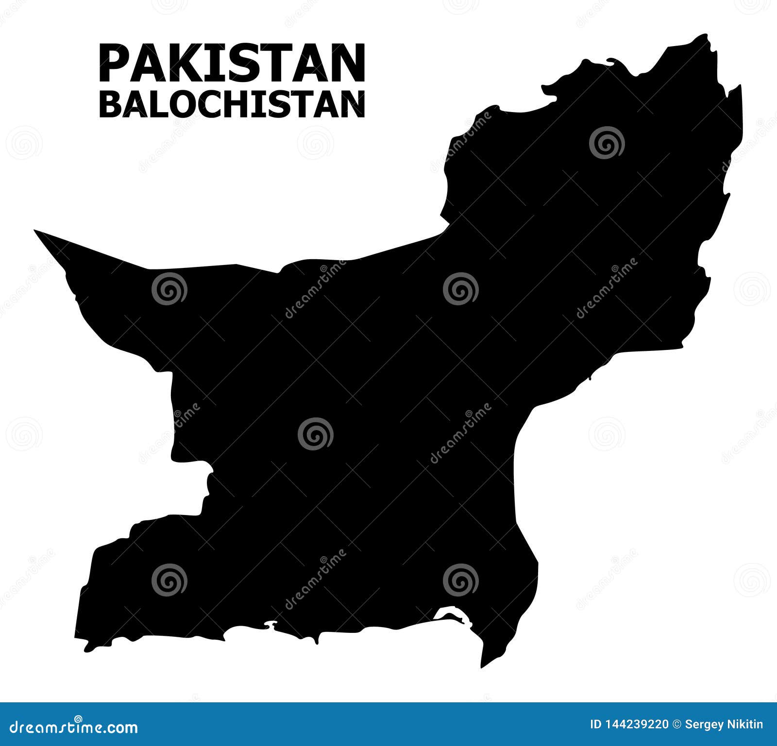 Vector Flat Map of Balochistan Province with Name Stock Vector ...