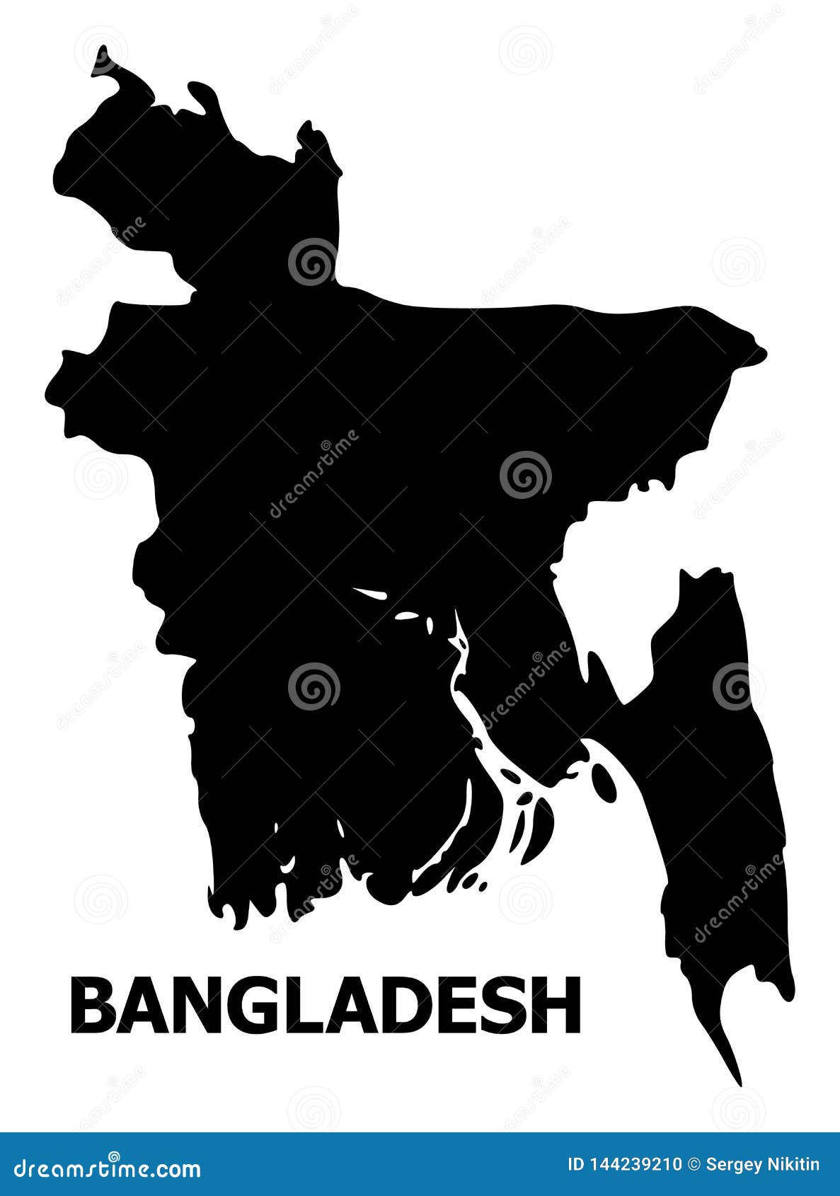Vector Flat Map of Bangladesh with Name Stock Vector - Illustration of ...