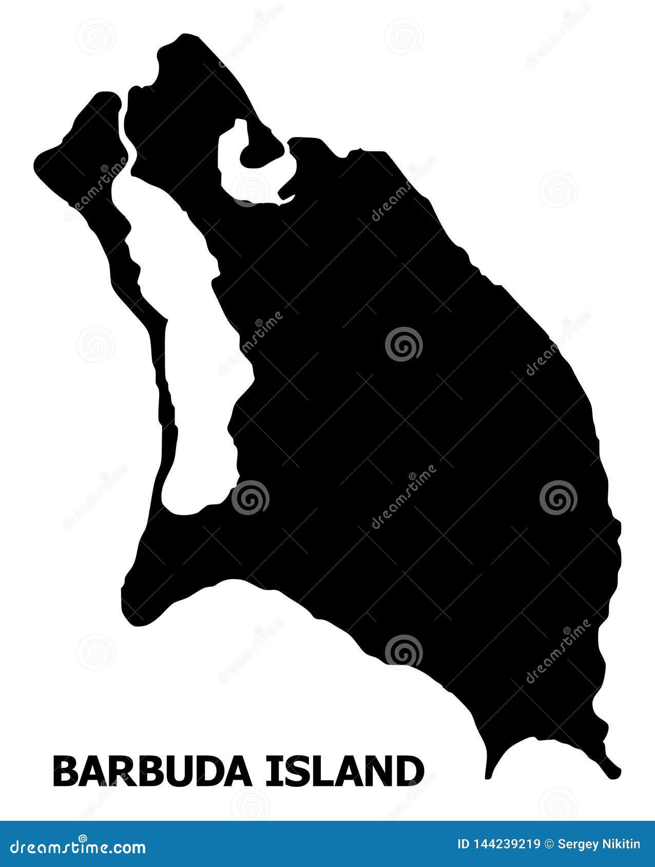 Vector Flat Map of Barbuda Island with Name Stock Vector - Illustration ...