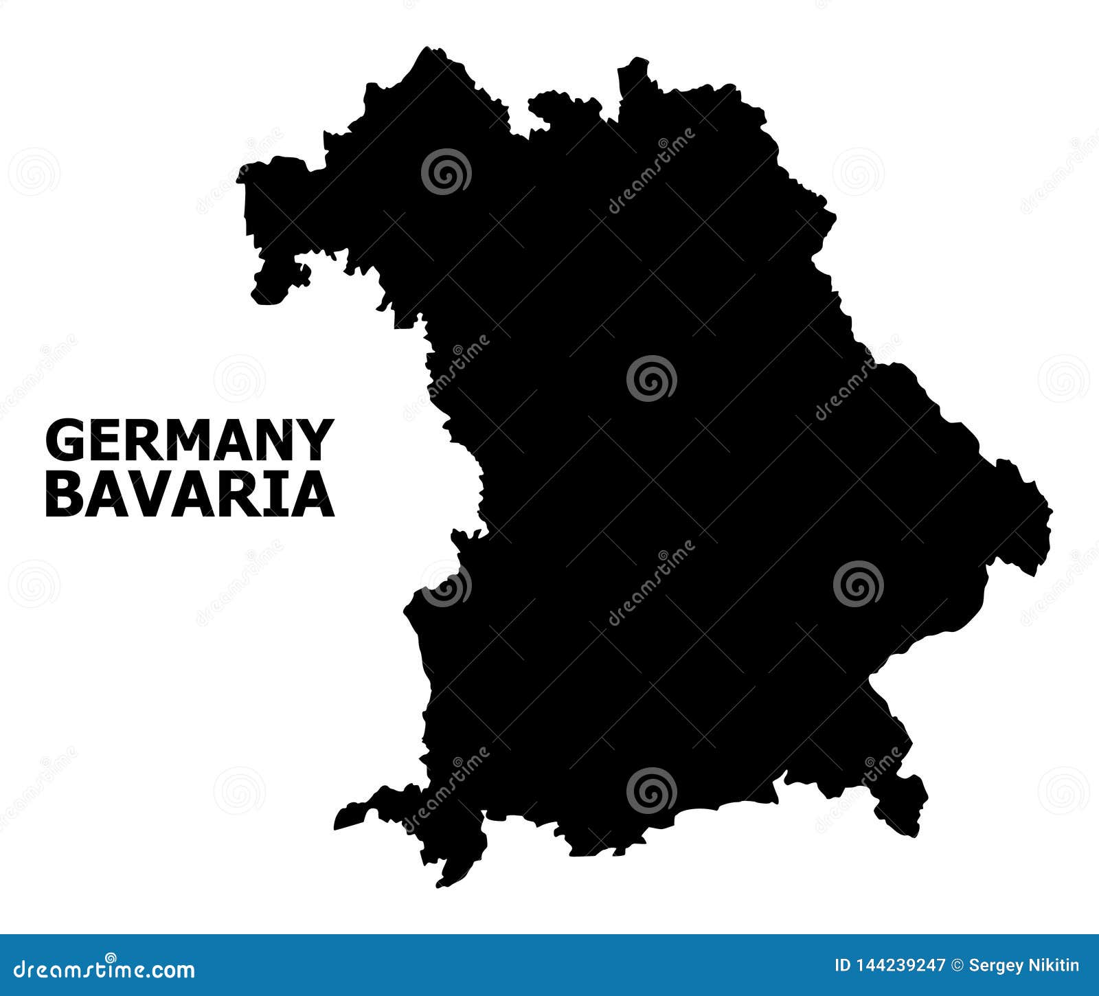 Vector Flat Map of Bavaria State with Name Stock Vector - Illustration ...