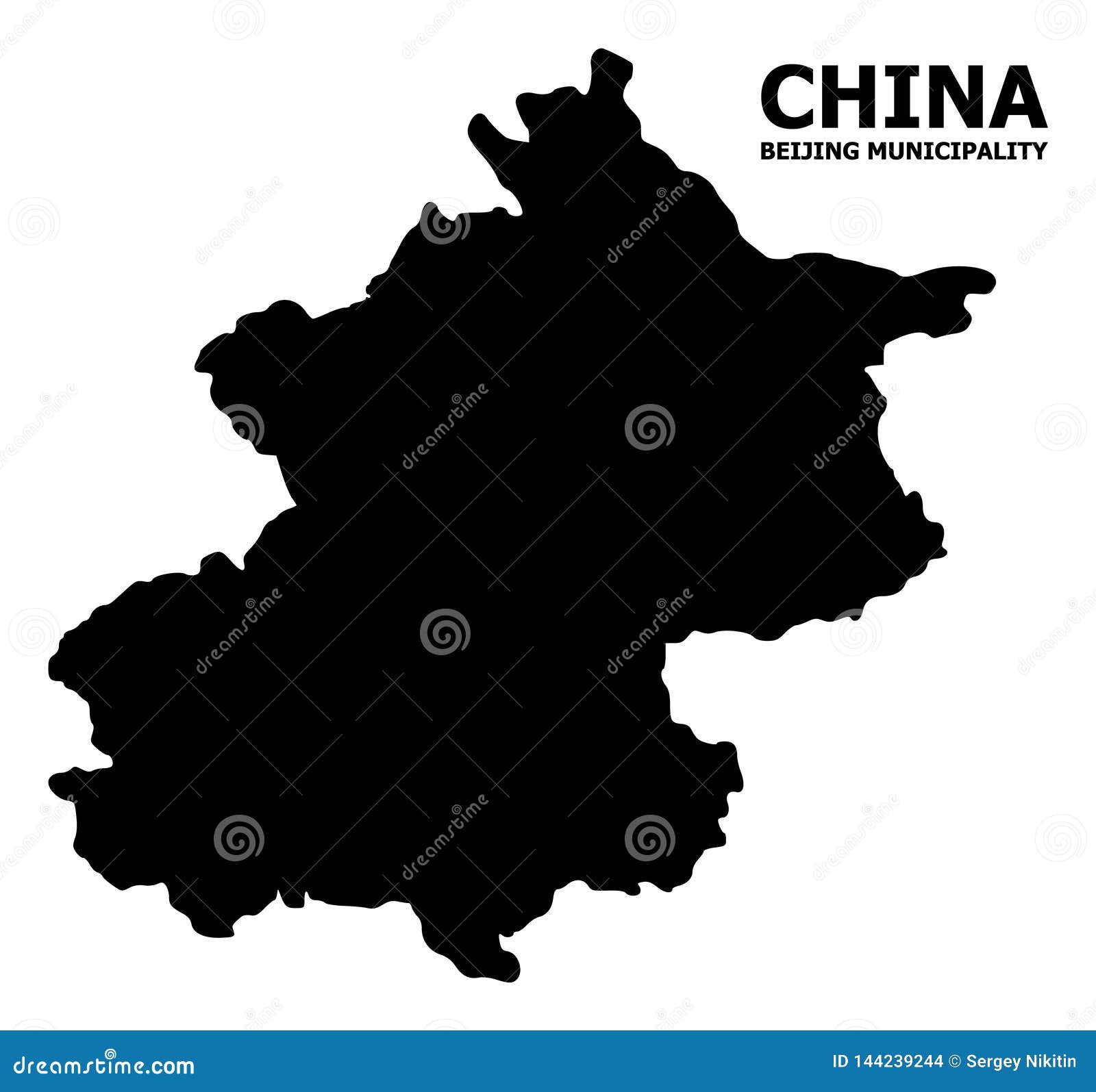 Vector Flat Map of Beijing Municipality with Caption Stock Vector ...