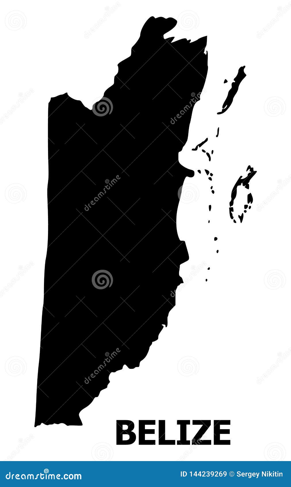 Vector Flat Map of Belize with Caption Stock Vector - Illustration of ...