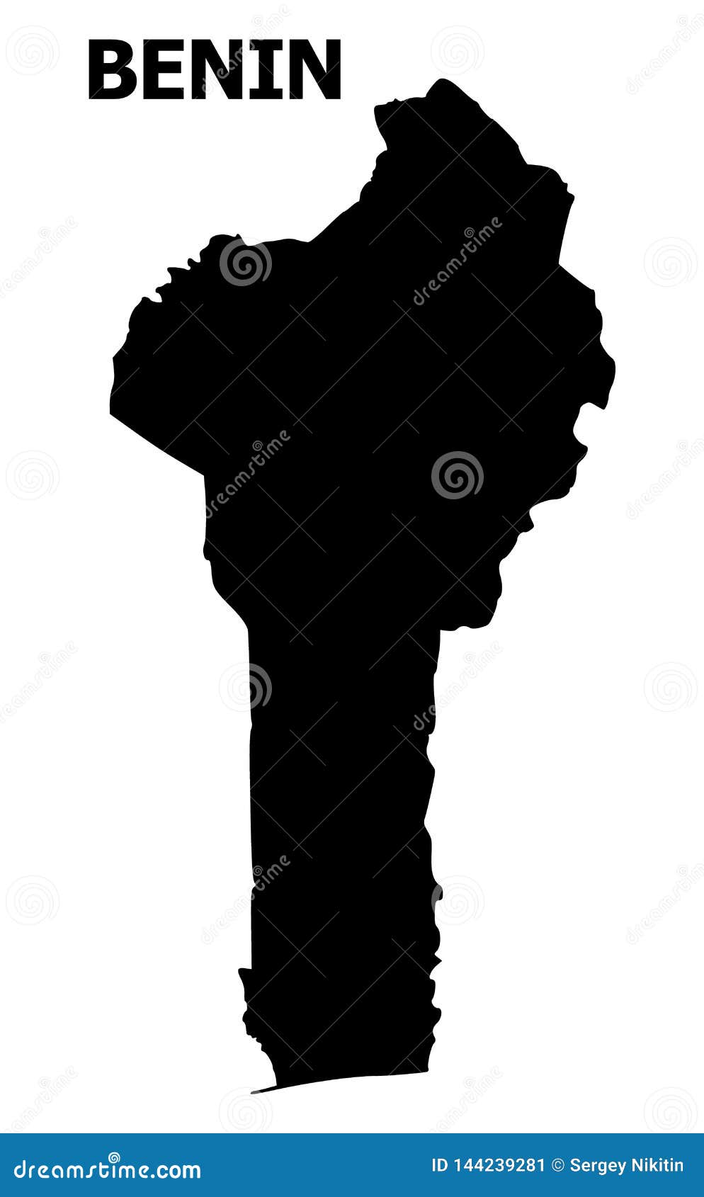 Vector Flat Map of Benin with Name Stock Vector - Illustration of ...