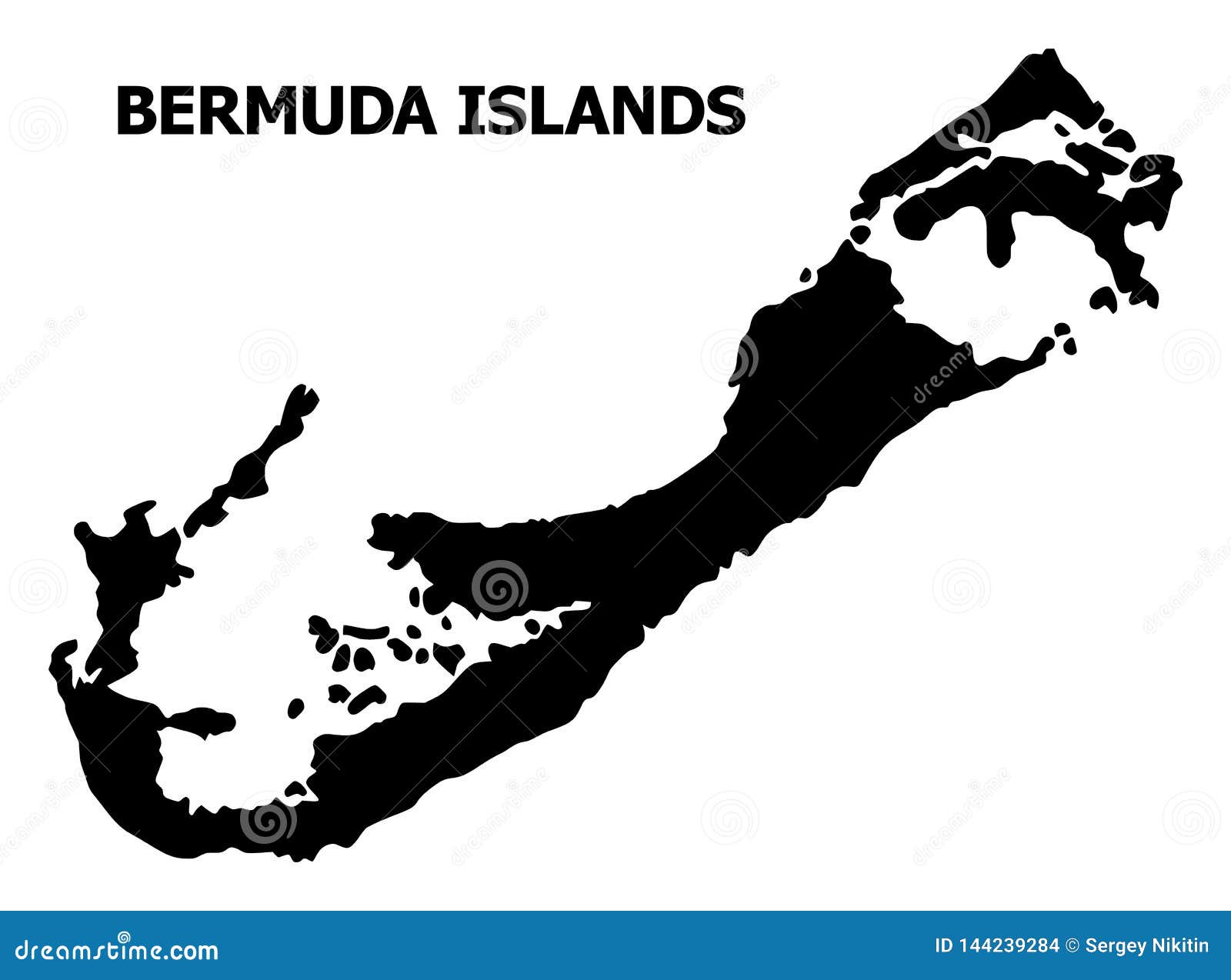 Vector Flat Map of Bermuda Islands with Caption Stock Vector ...