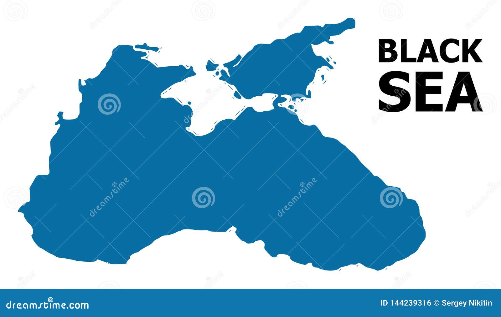 Vector Flat Map of Black Sea with Name Stock Vector - Illustration of ...