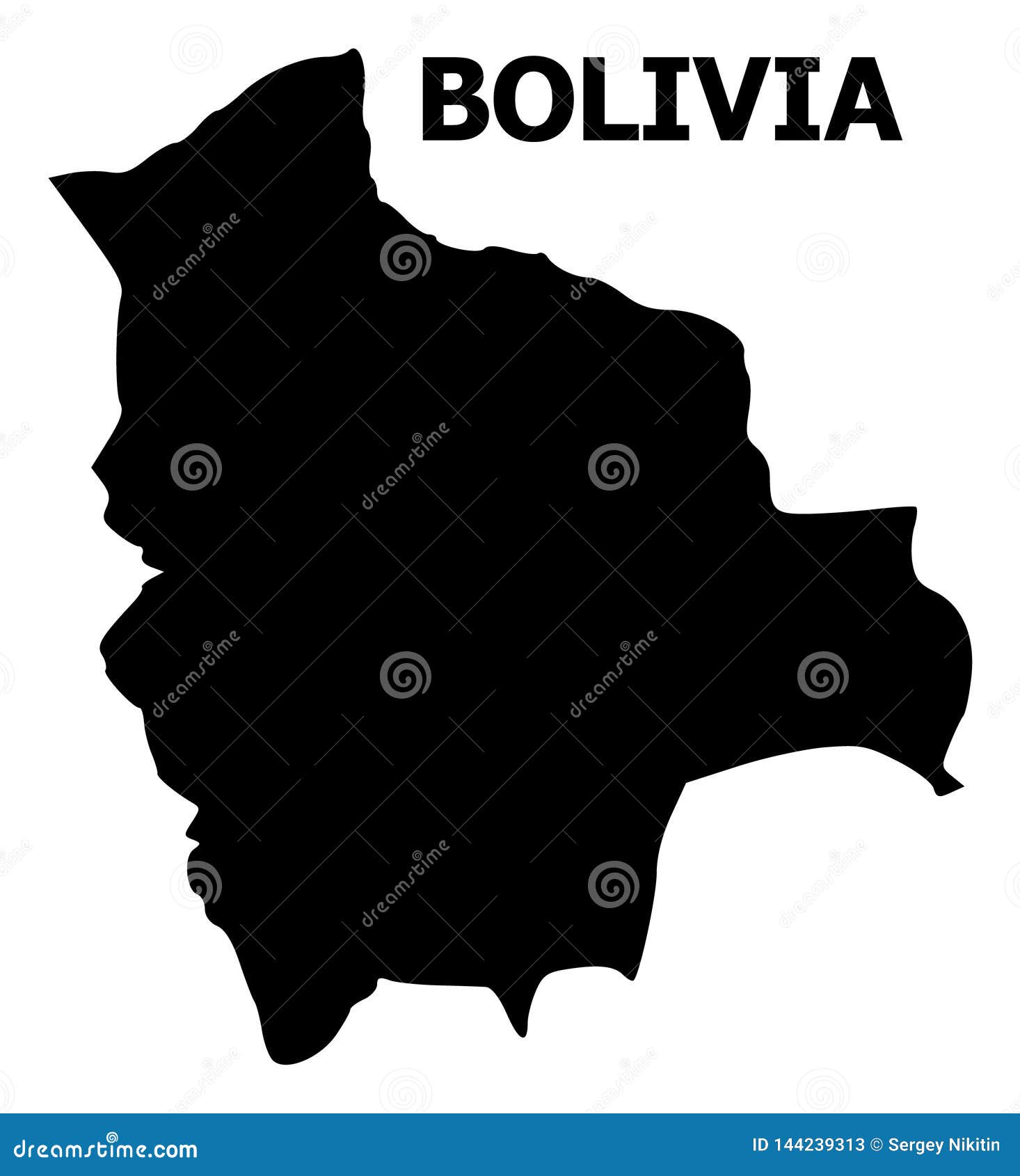 Vector Flat Map of Bolivia with Name Stock Vector - Illustration of ...