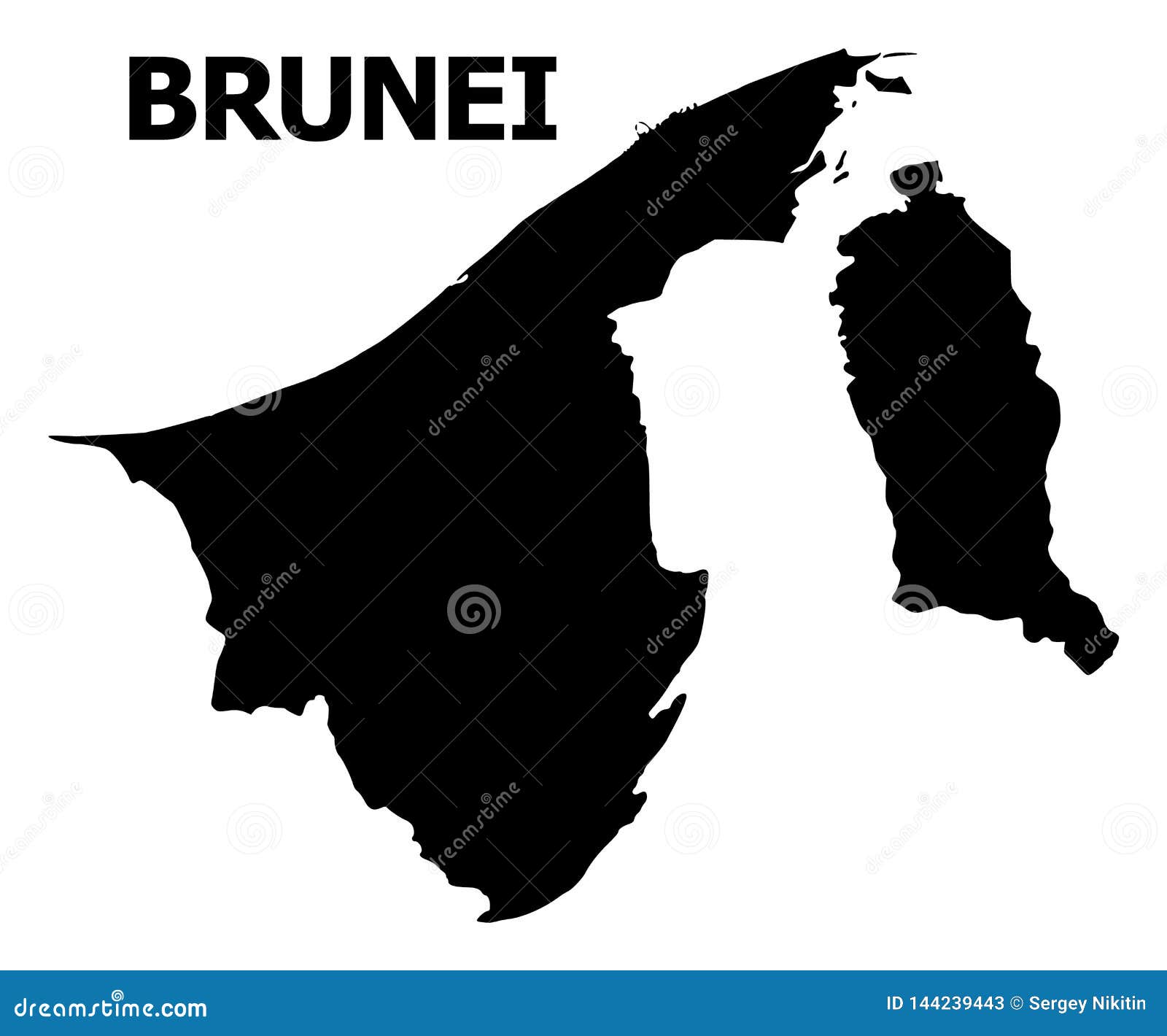 Vector Flat Map of Brunei with Caption Stock Vector - Illustration of ...