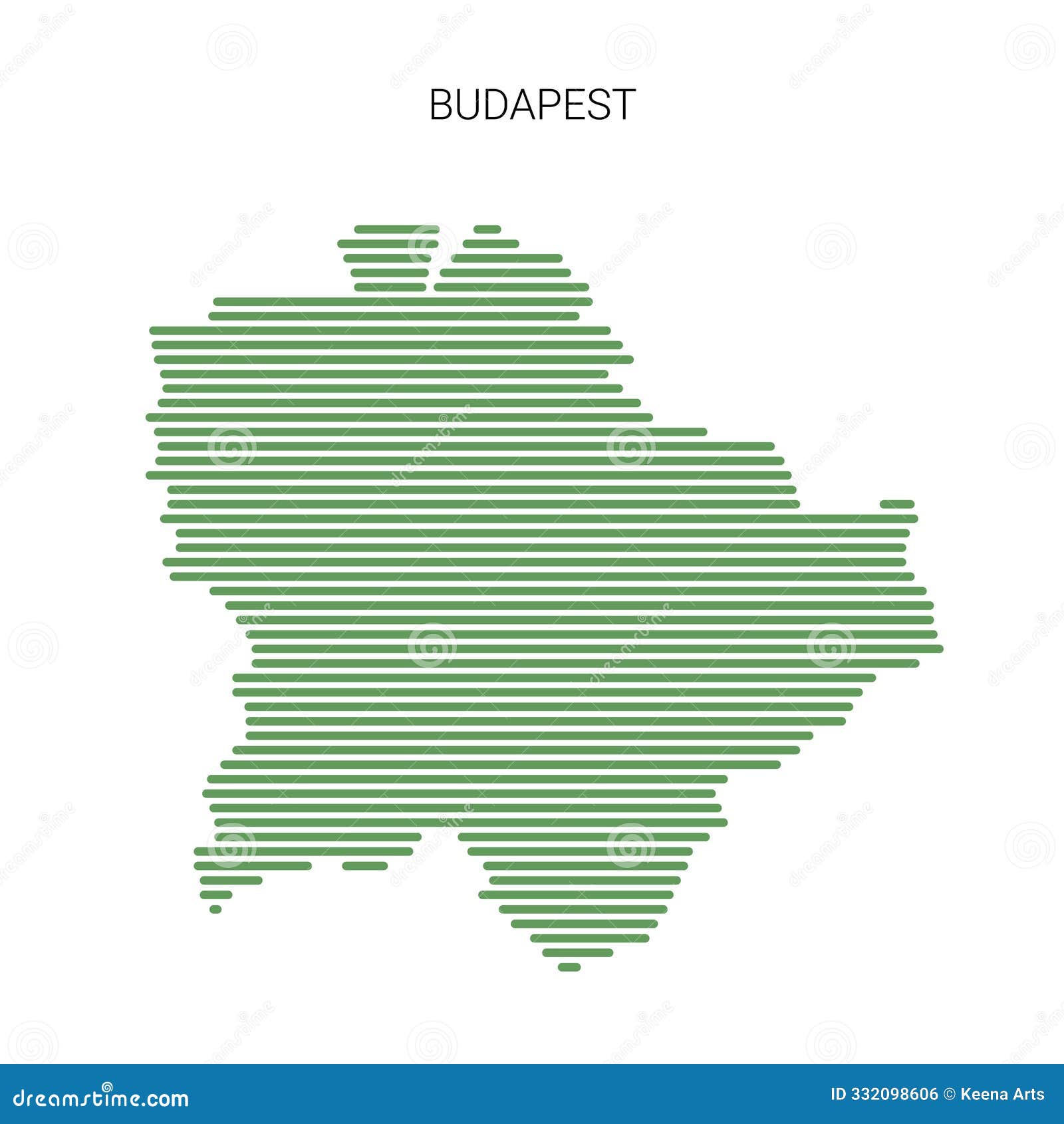 Vector Flat Map of Budapest, Hungary, Stylized Consisting of Lines ...