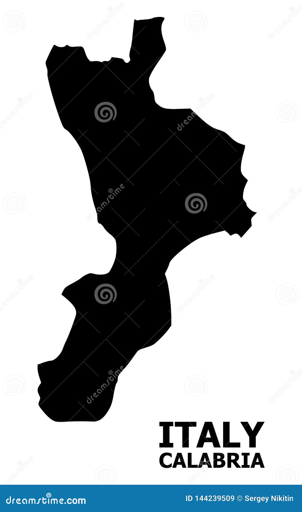 Vector Flat Map of Calabria Region with Caption Stock Vector ...