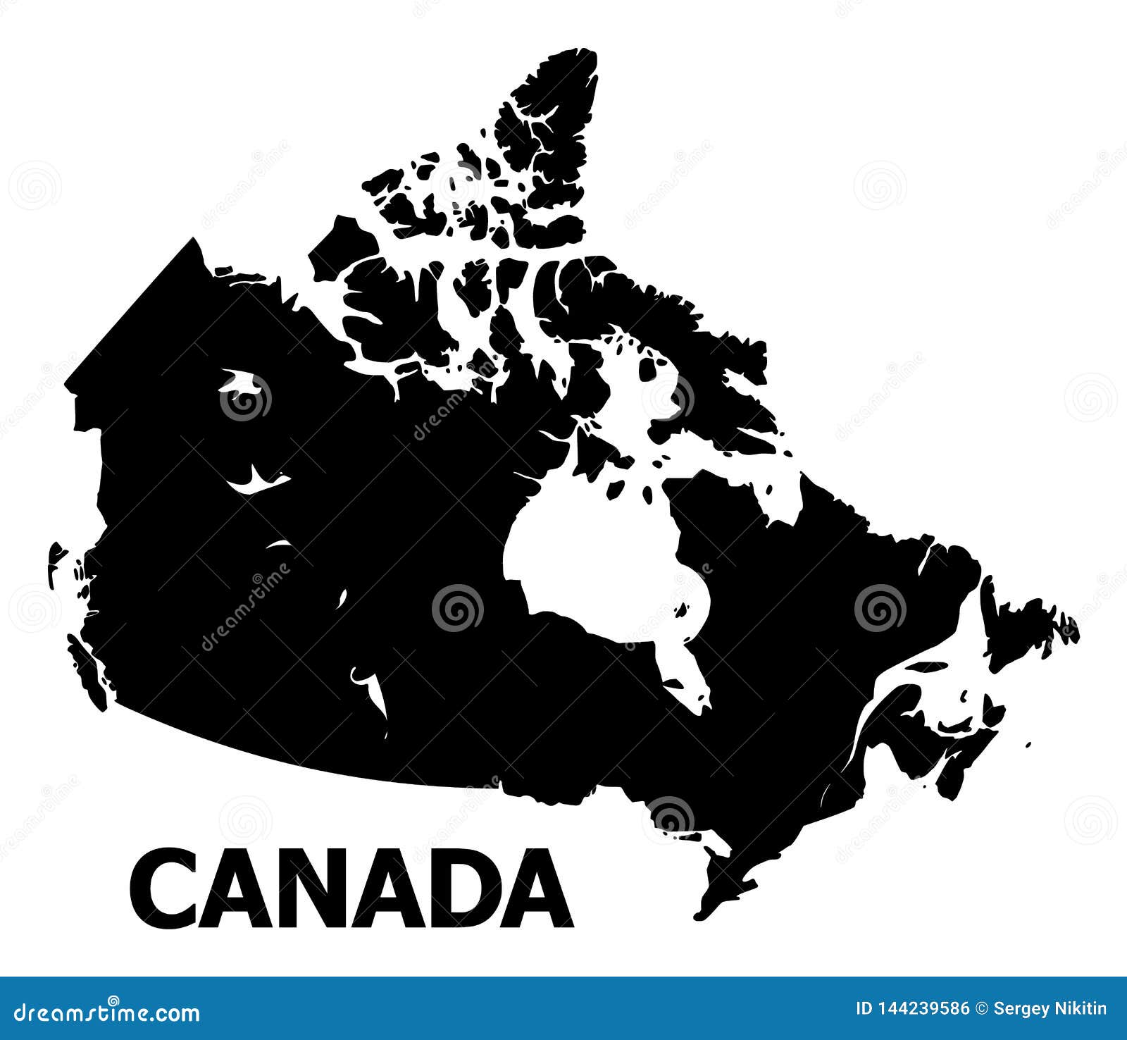 Vector Flat Map of Canada with Name Stock Vector - Illustration of ...