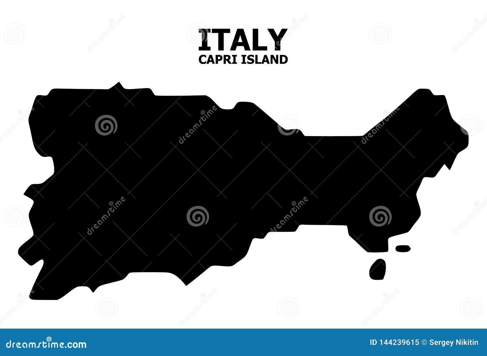 Vector Flat Map of Capri Island with Caption Stock Vector ...