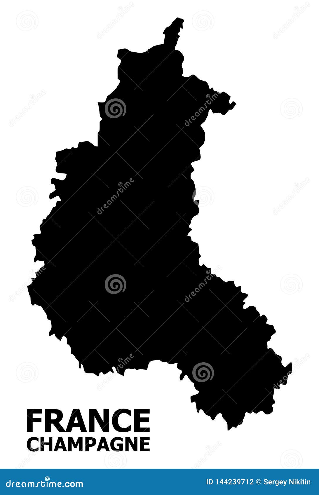 Vector Flat Map of Champagne Province with Name Stock Vector ...