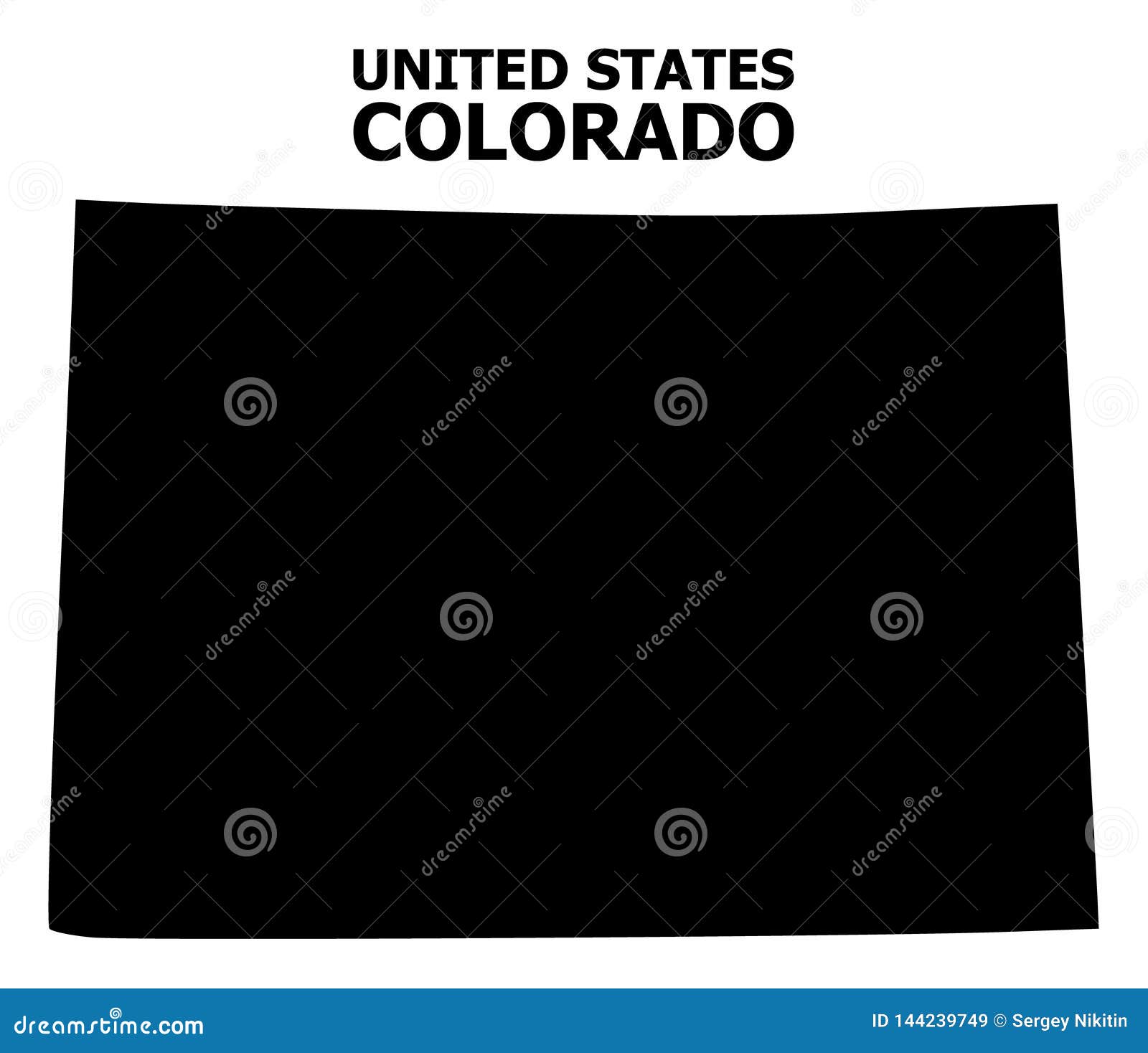 Vector Flat Map of Colorado State with Name Stock Vector - Illustration ...