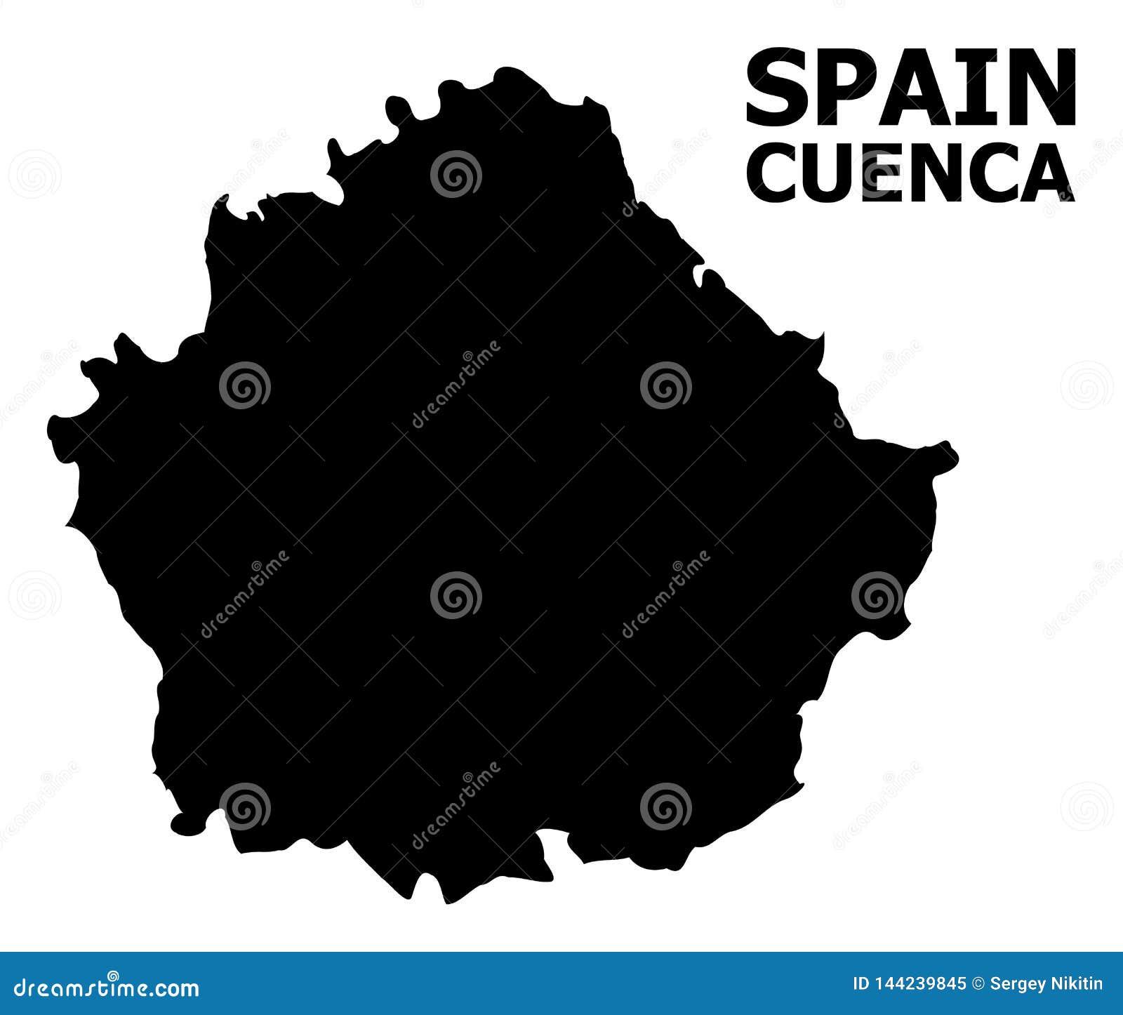 Vector Flat Map of Cuenca Province with Name Stock Vector ...
