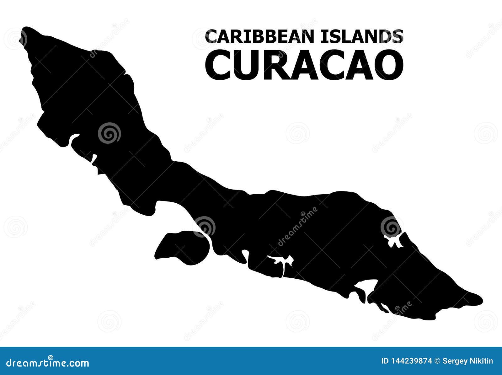 Vector Flat Map Of Curacao Island With Caption | CartoonDealer.com ...