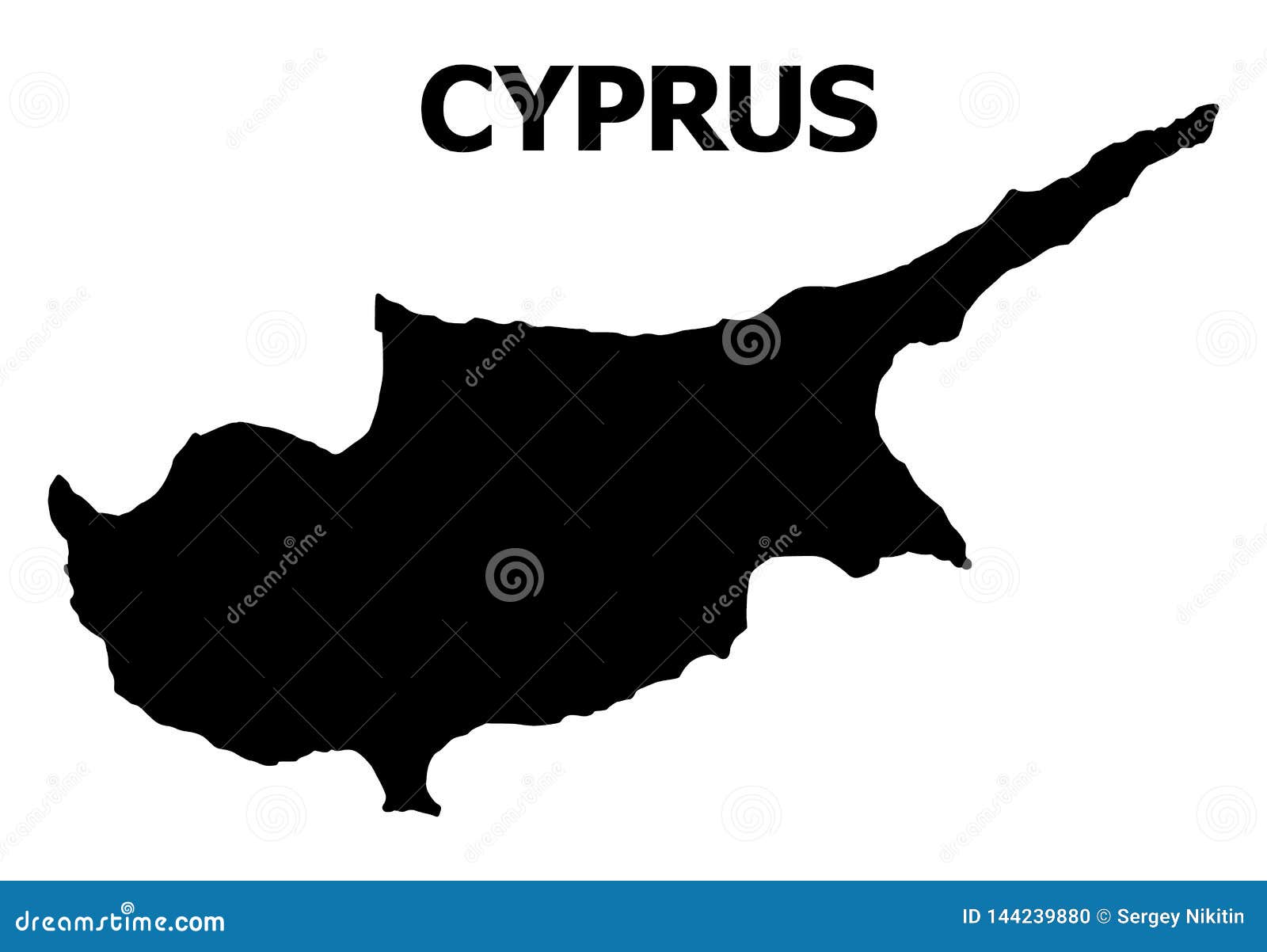 Vector Flat Map of Cyprus Island with Name Stock Vector - Illustration ...