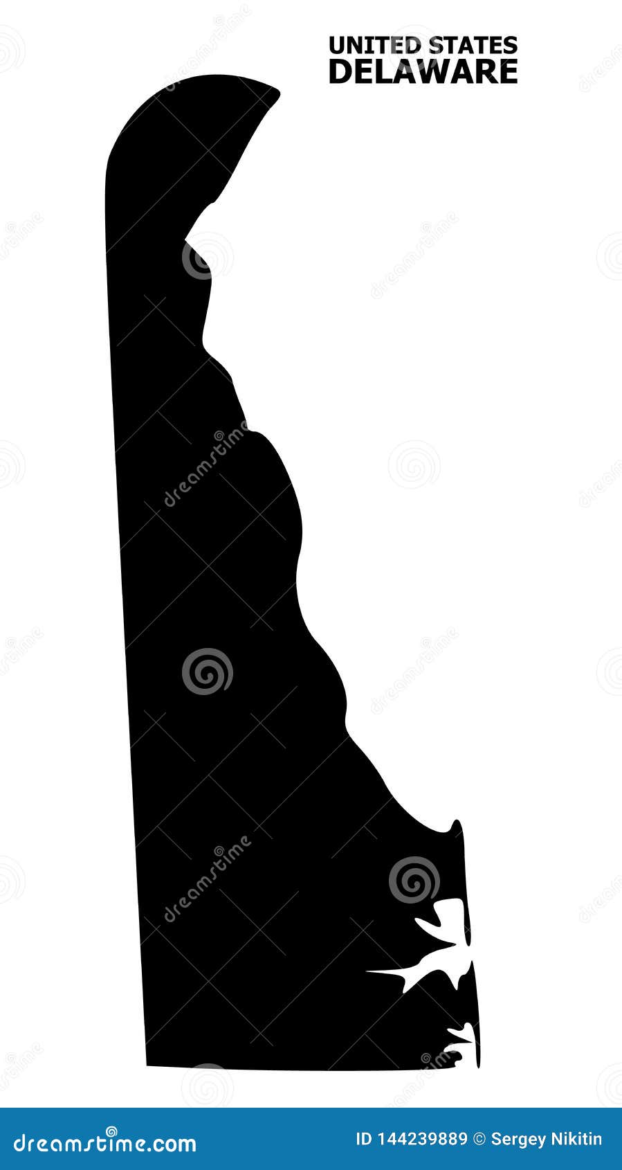 Vector Flat Map of Delaware State with Name Stock Vector - Illustration ...