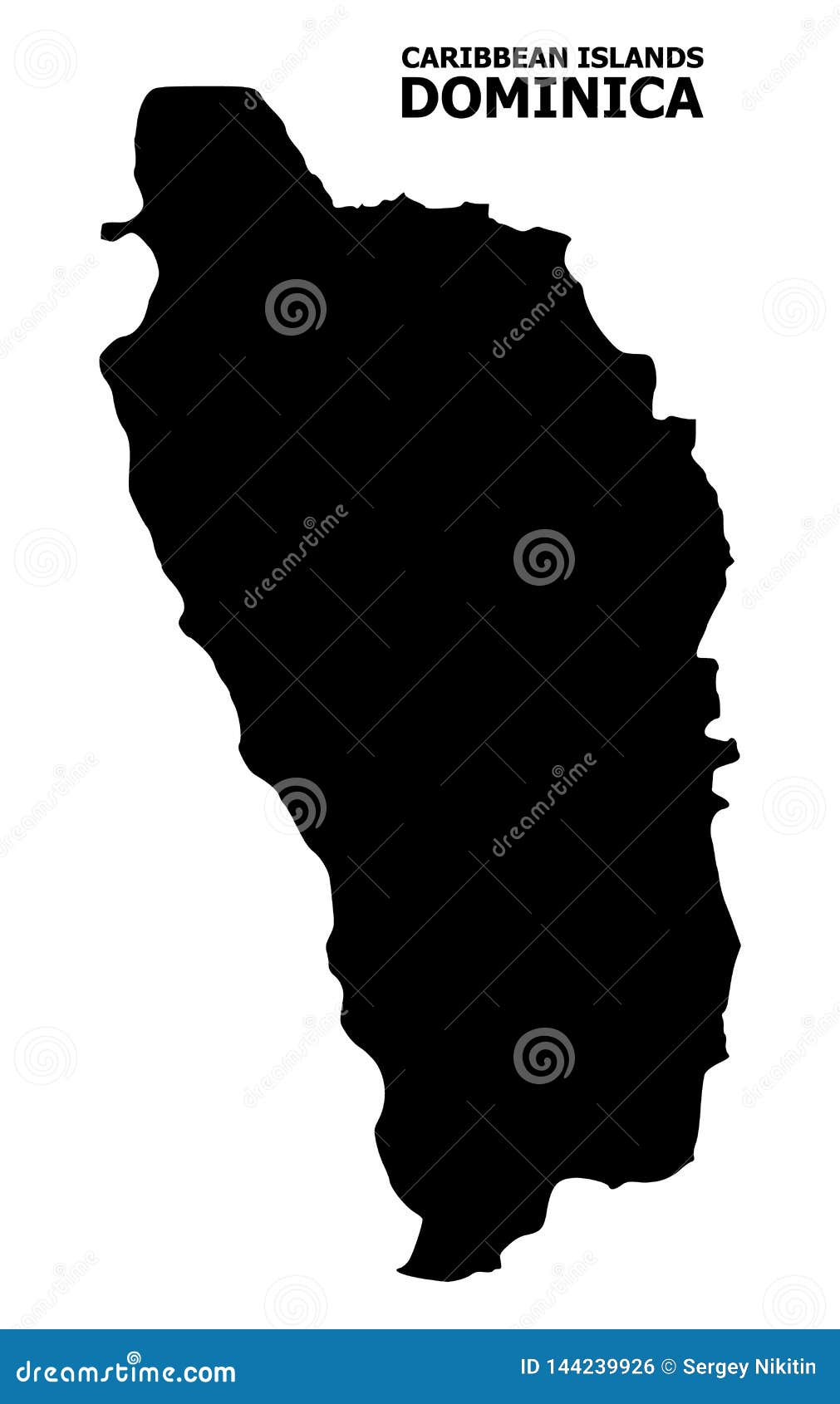 Vector Flat Map of Dominica Island with Caption Stock Vector ...