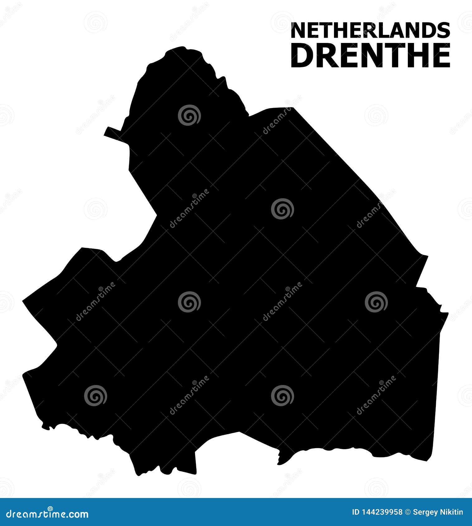 Vector Flat Map of Drenthe Province with Name Stock Vector ...