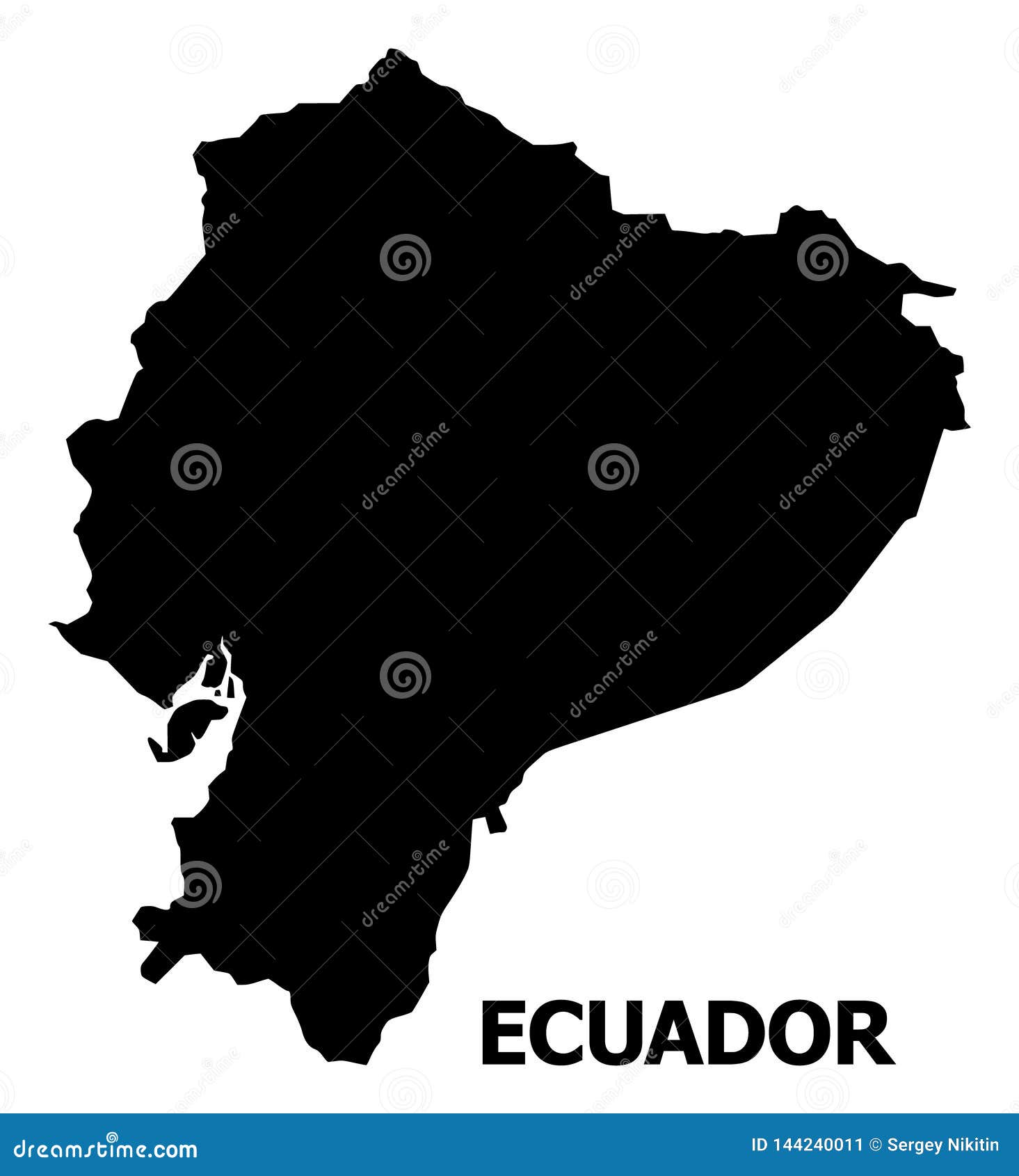 Vector Flat Map of Ecuador with Caption Stock Vector - Illustration of ...