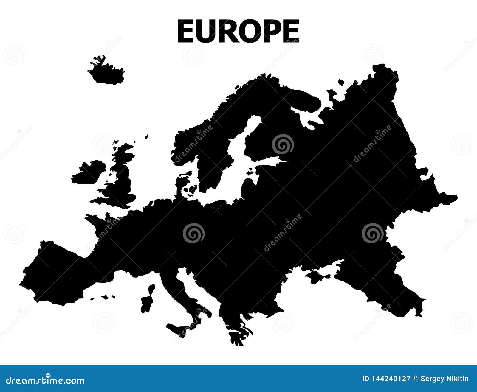 Vector Flat Map of Europe with Name Stock Vector - Illustration of ...