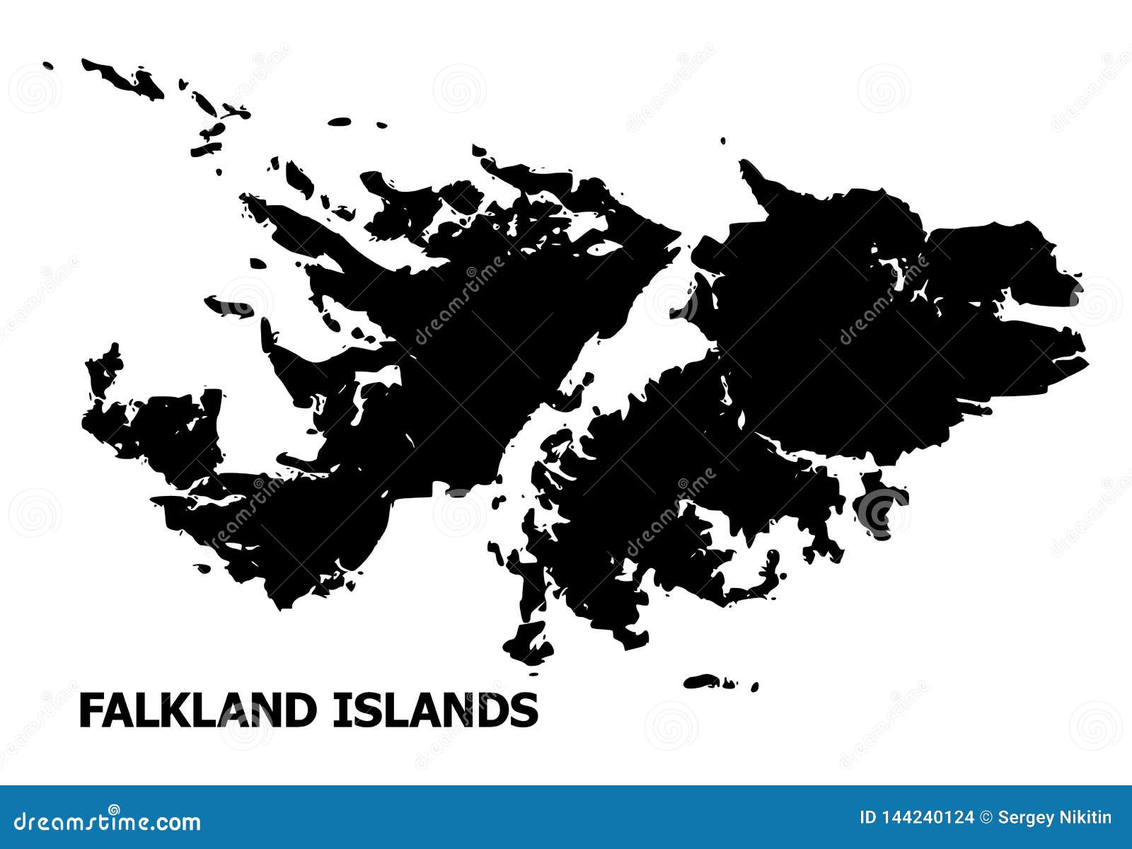 Vector Flat Map of Falkland Islands with Caption Stock Vector ...