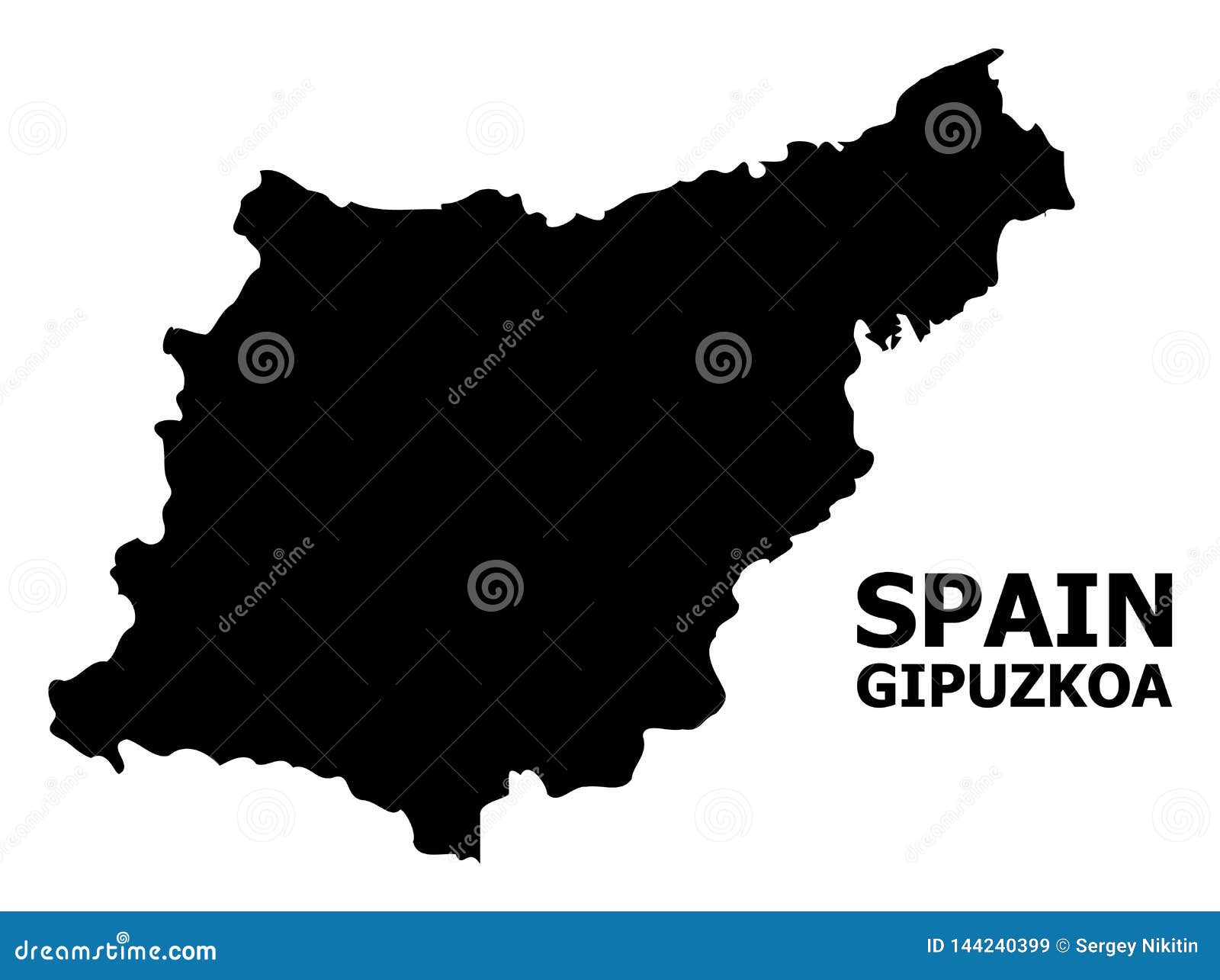 Vector Flat Map of Gipuzkoa Province with Name Stock Vector ...