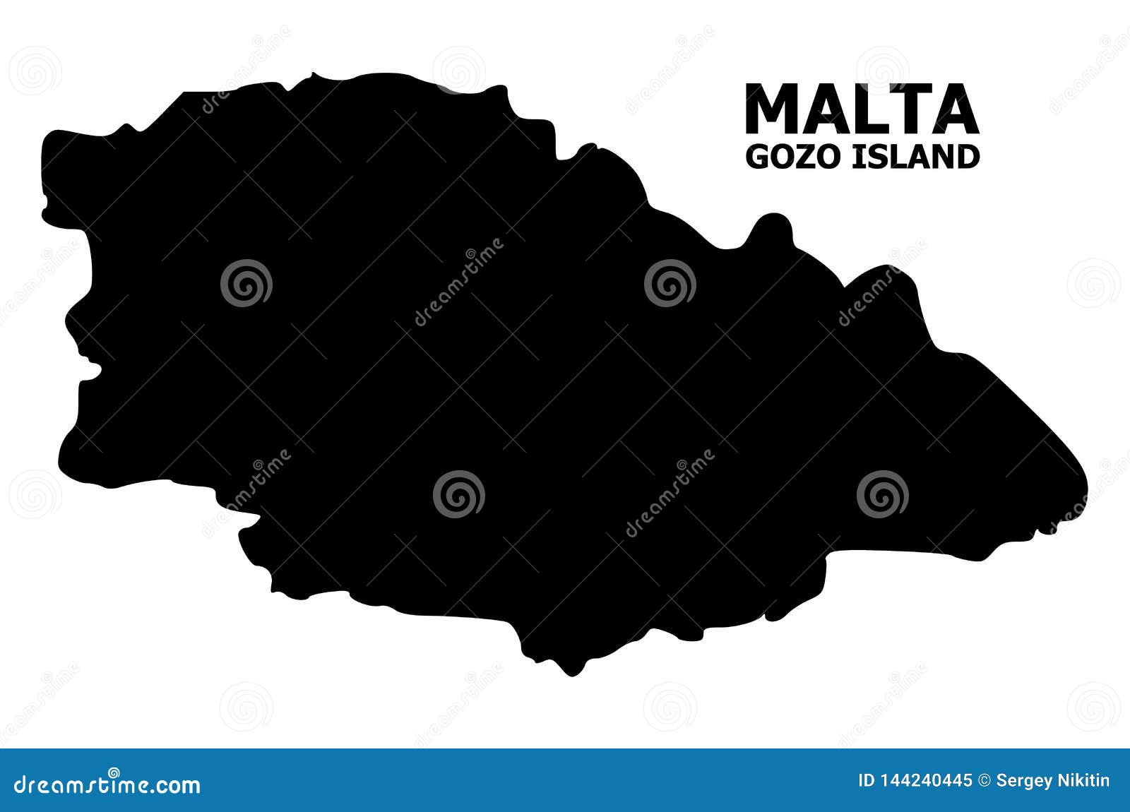 Vector Flat Map of Gozo Island with Caption Stock Vector - Illustration ...