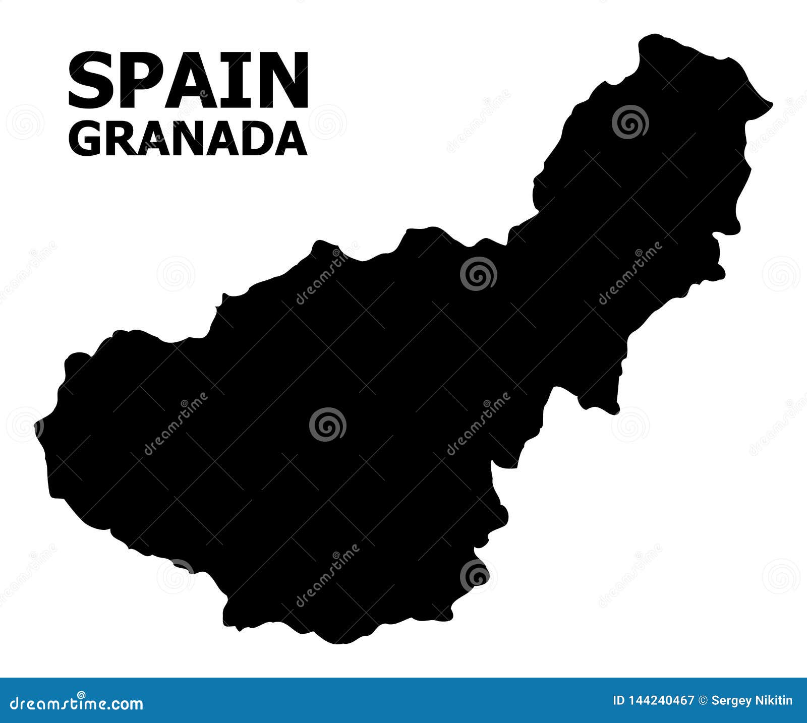 Vector Flat Map of Granada Province with Name Stock Vector ...