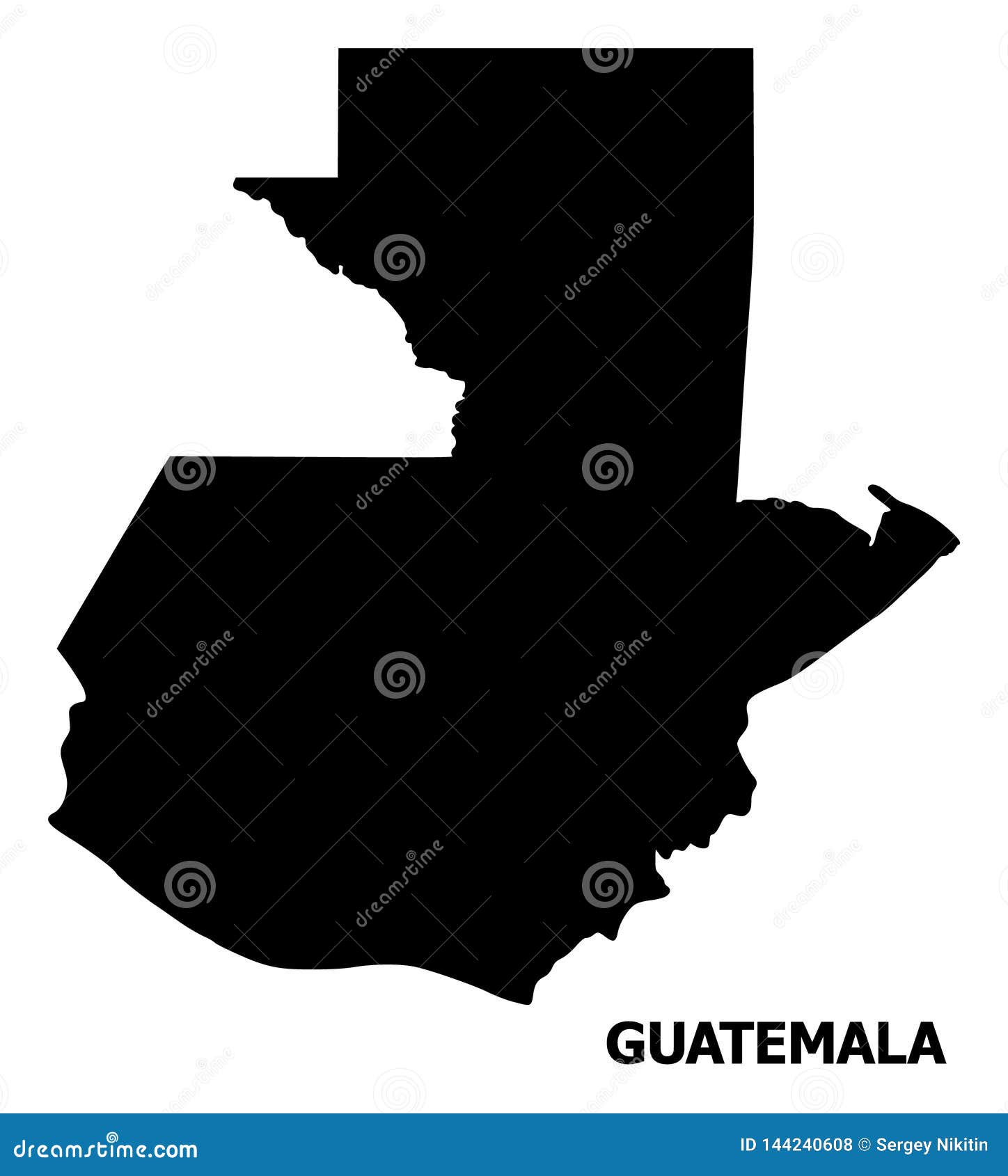 Vector Flat Map of Guatemala with Caption Stock Vector - Illustration ...