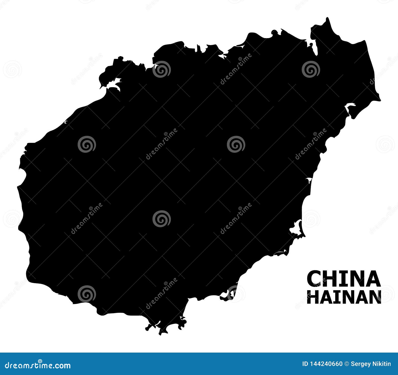 Vector Flat Map of Hainan Island with Caption Stock Vector ...