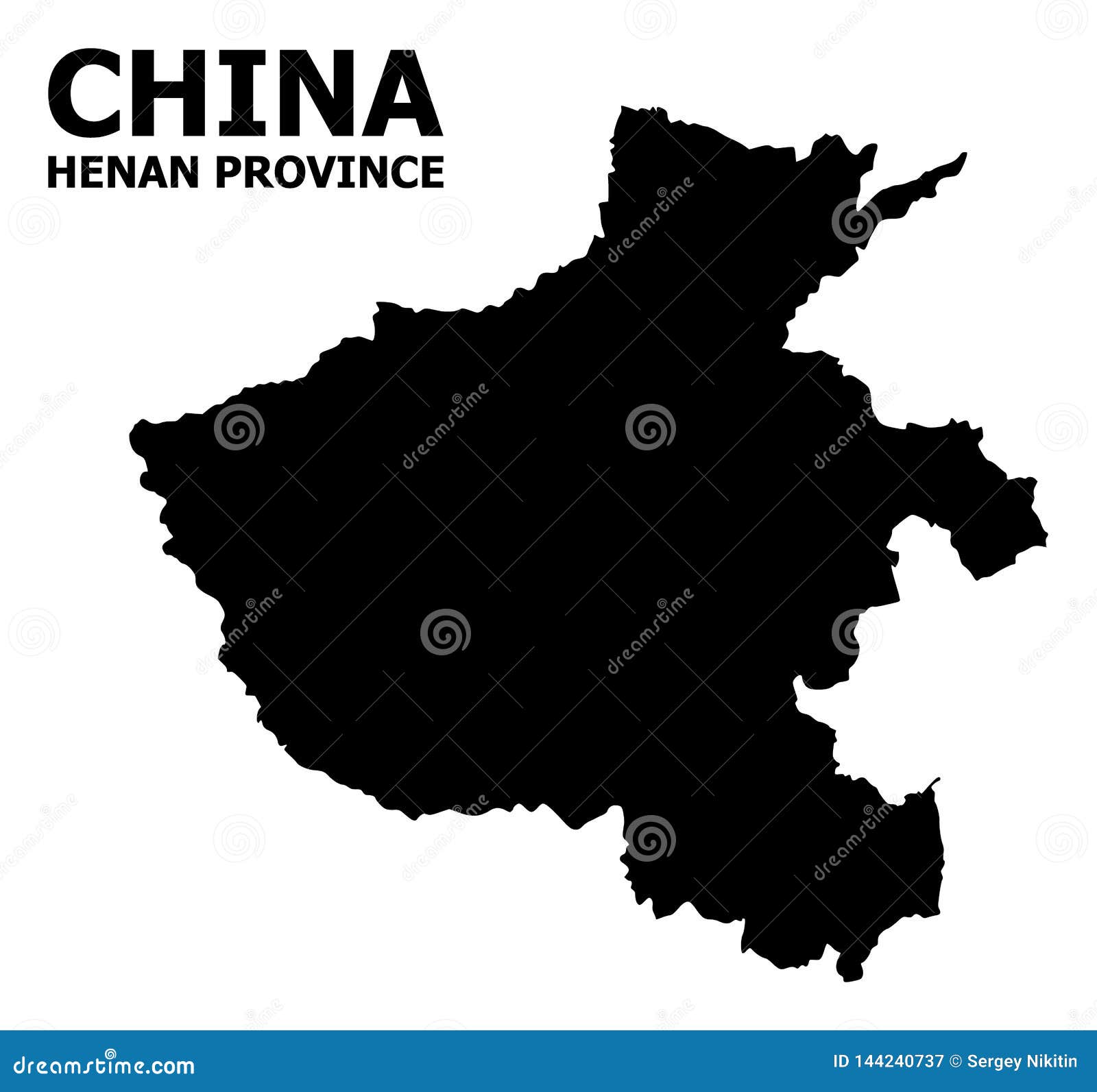 Vector Flat Map of Henan Province with Caption Stock Vector ...