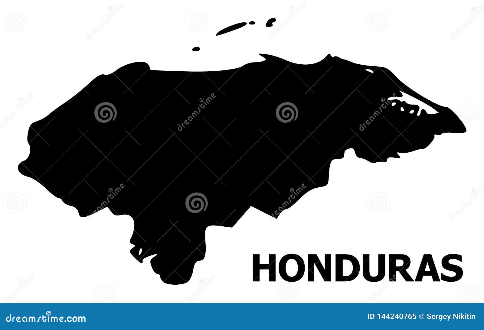 Vector Flat Map of Honduras with Caption Stock Vector - Illustration of ...