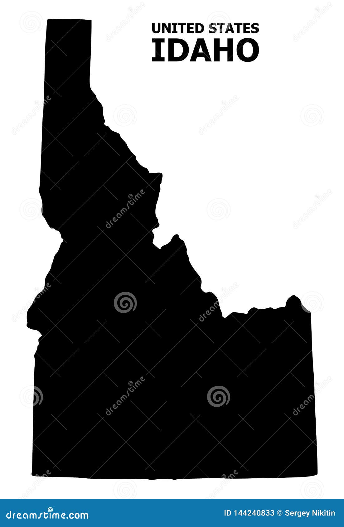 Vector Flat Map of Idaho State with Name Stock Vector - Illustration of ...