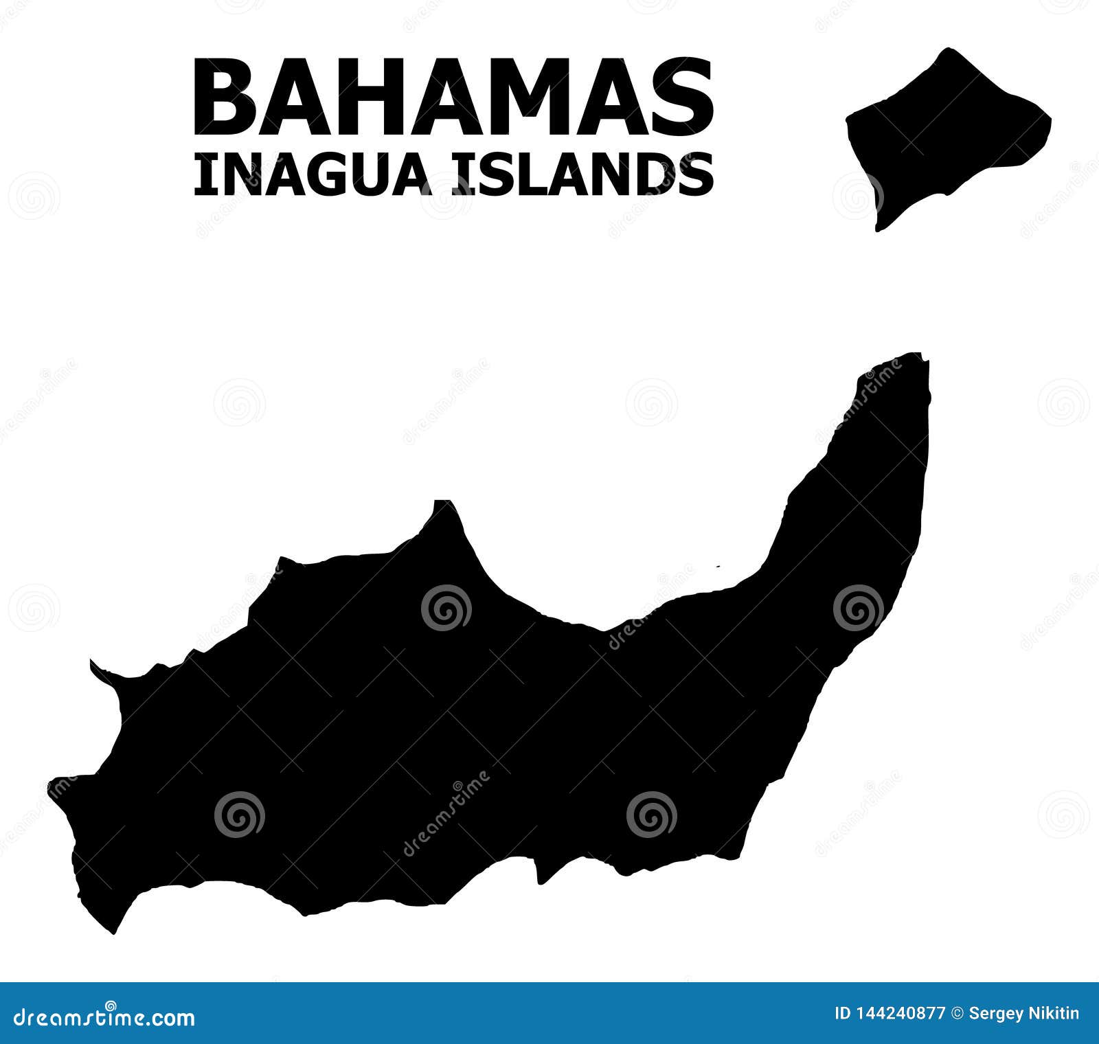 Vector Flat Map of Inagua Islands with Name Stock Vector - Illustration ...