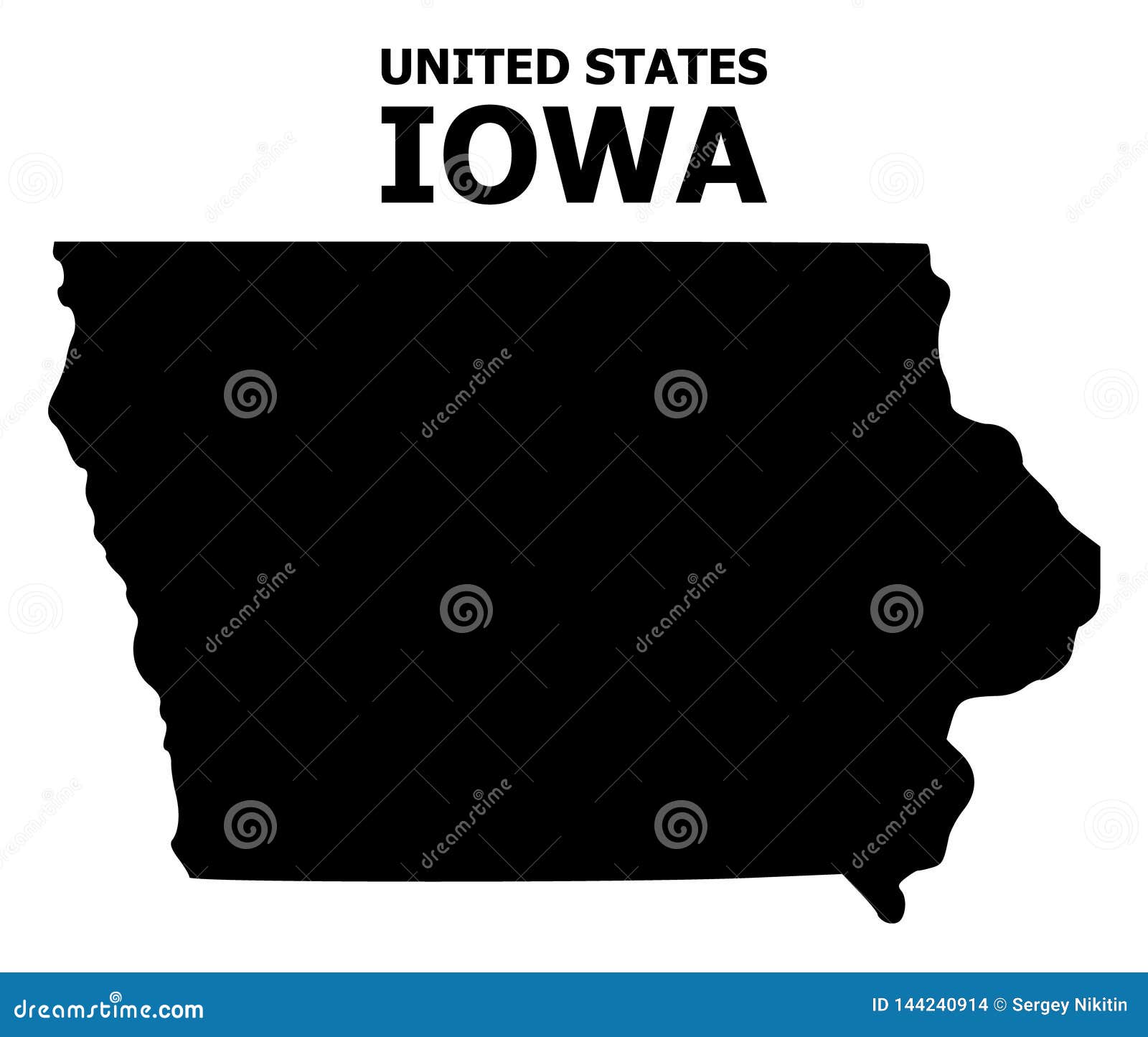 Vector Flat Map of Iowa State with Caption Stock Vector - Illustration ...